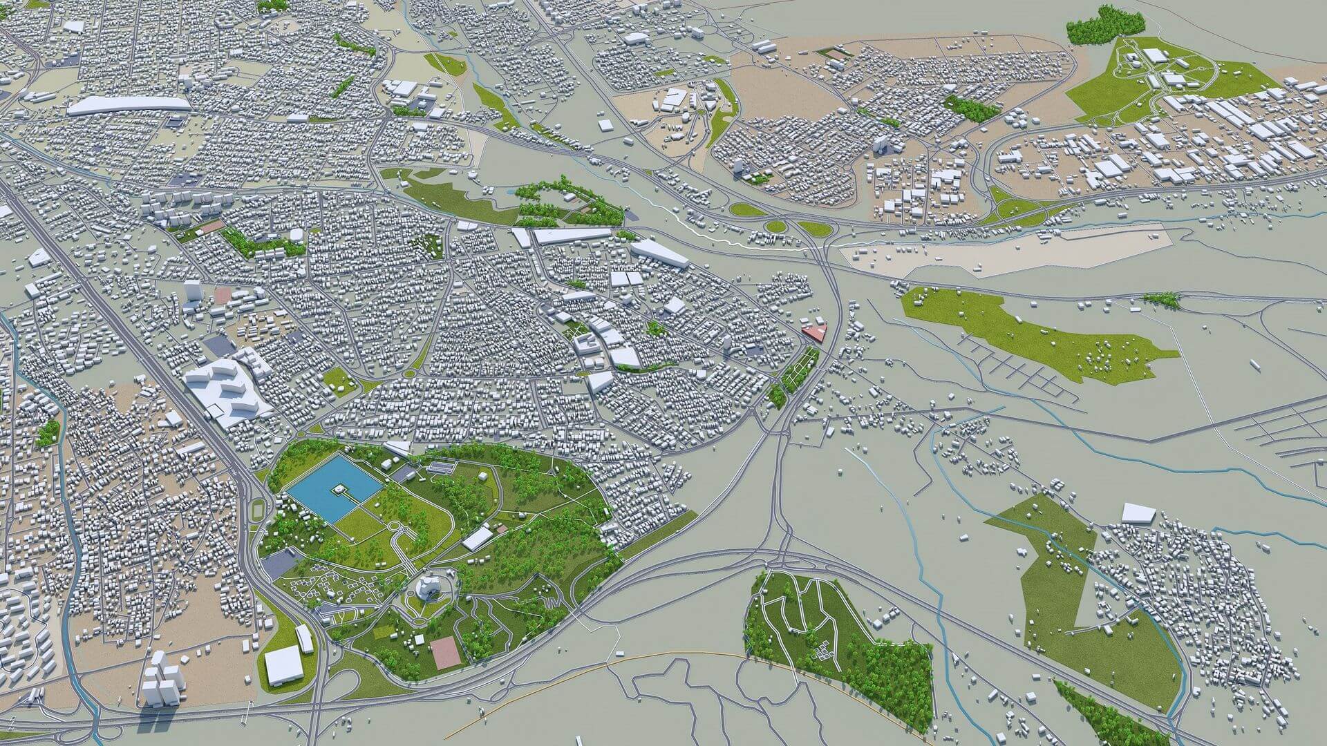 Tabriz, Iran 50km - 3D Model by 3dstudio