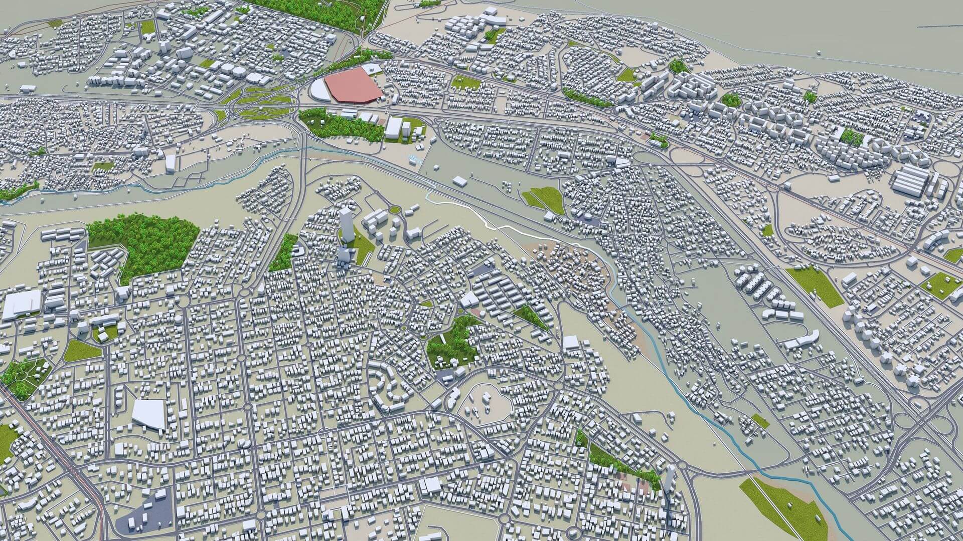 Tabriz, Iran 50km - 3D Model by 3dstudio
