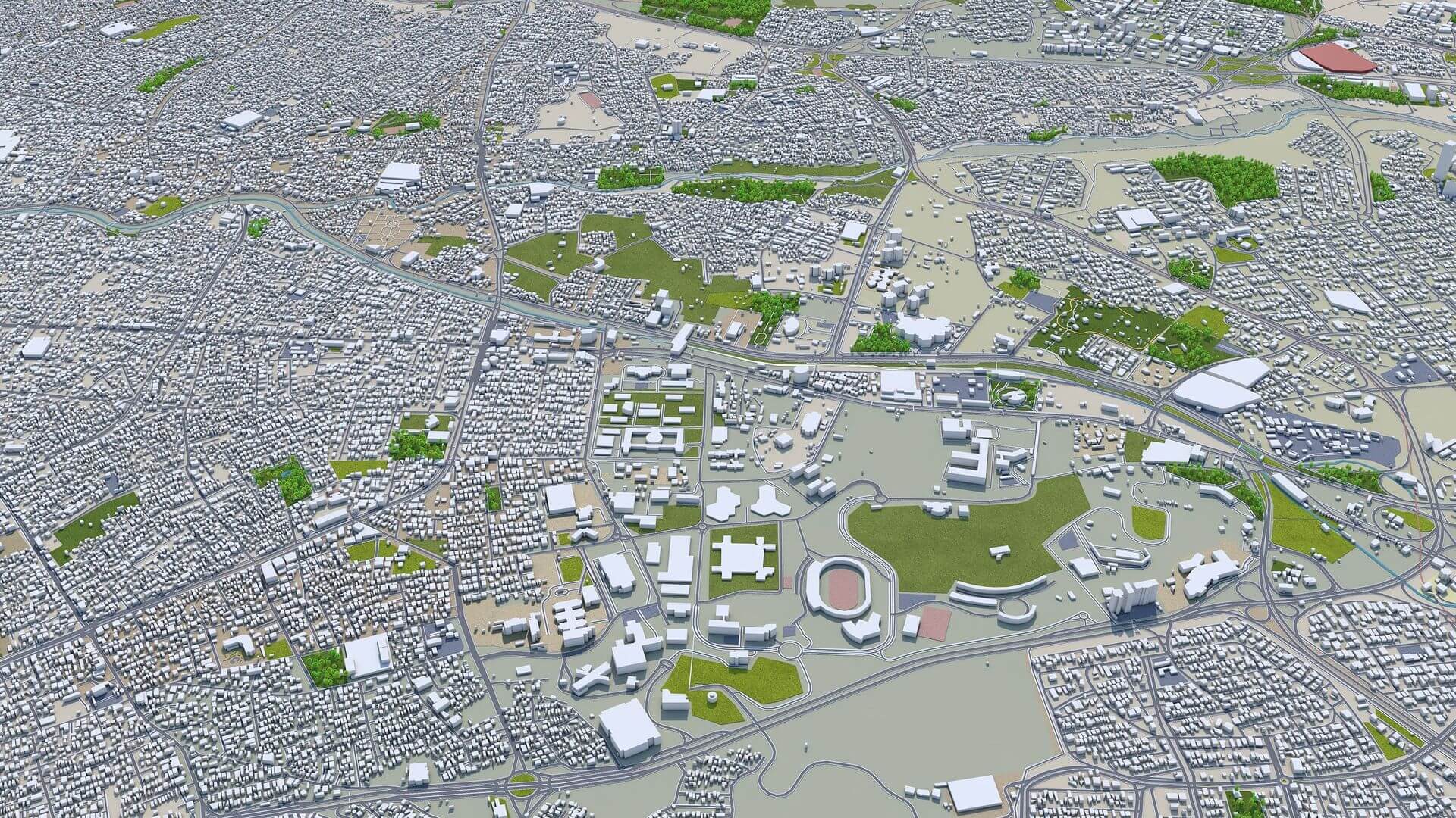Tabriz, Iran 50km - 3D Model by 3dstudio