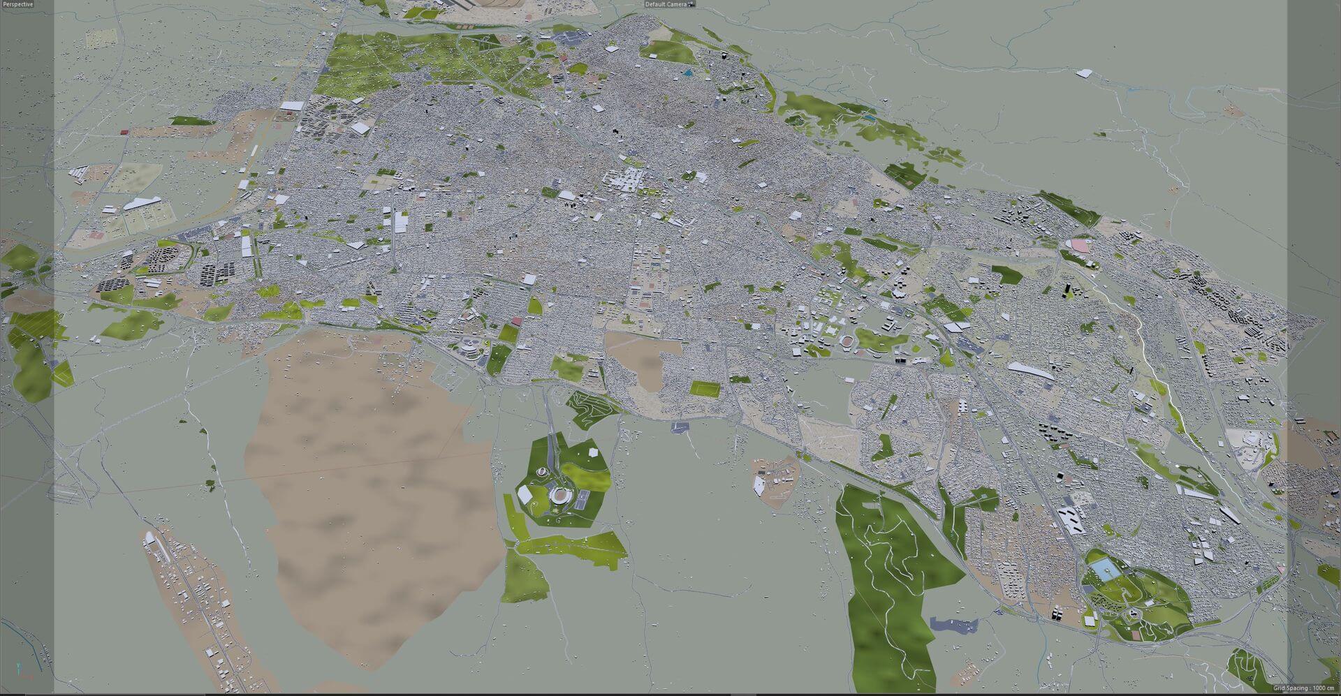 Tabriz, Iran 50km - 3D Model by 3dstudio
