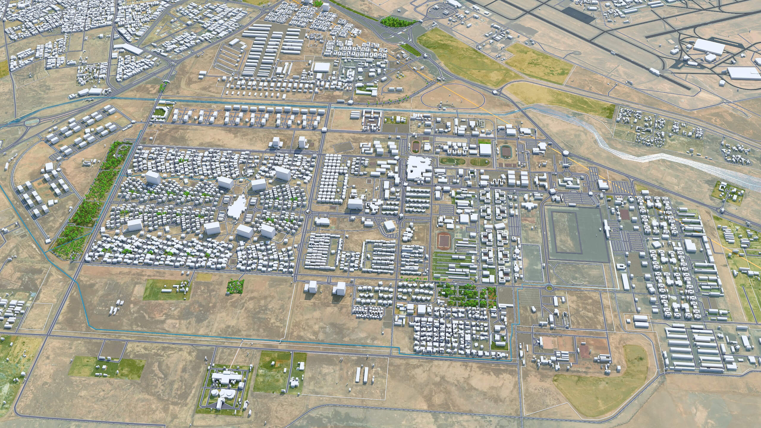 Tabuk City Saudi Arabia 3D Model 30km by 3dstudio