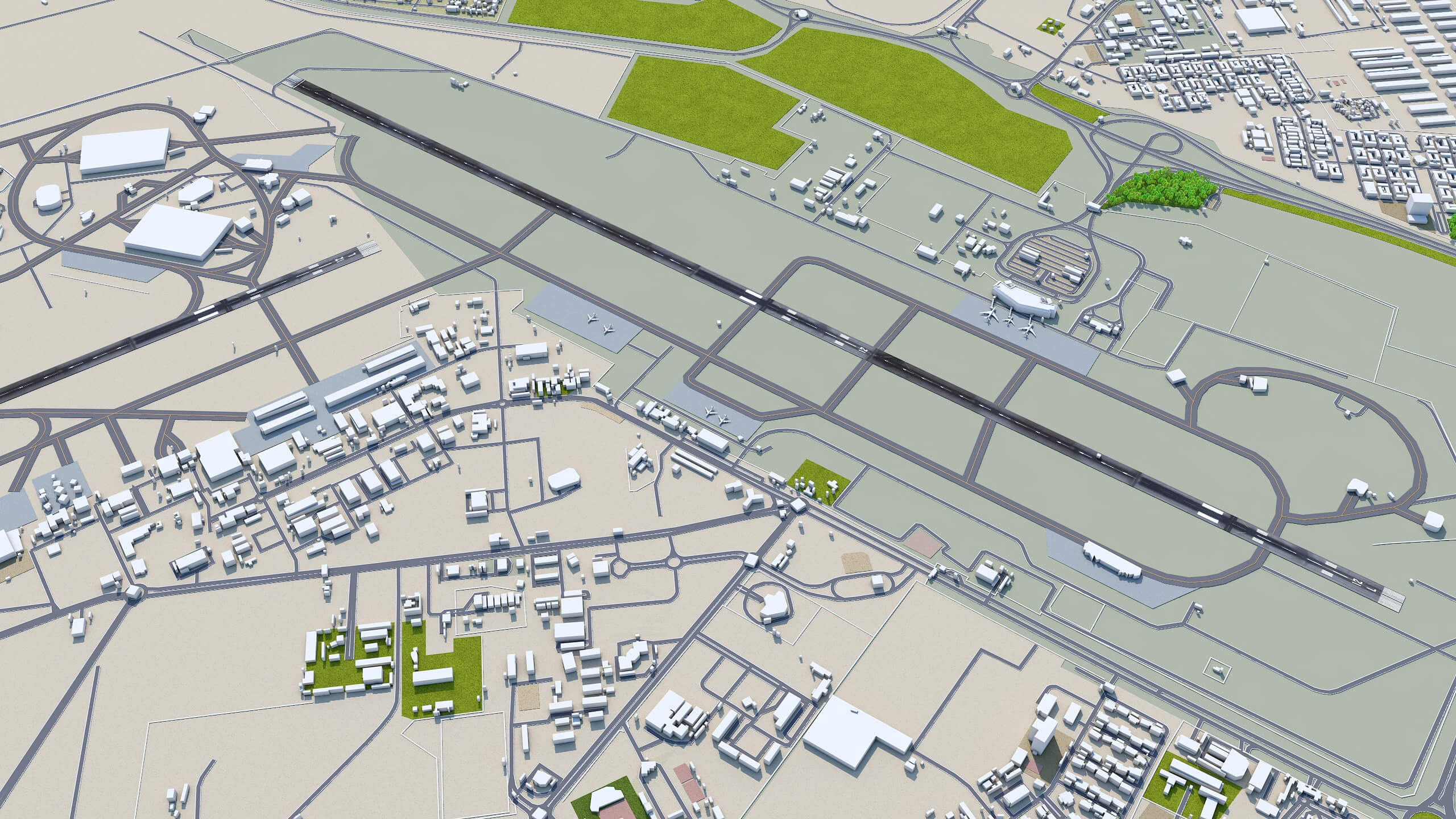 Tabuk Prince Sultan Bin Abdulaziz Airport 12km - 3D Model by 3dstudio
