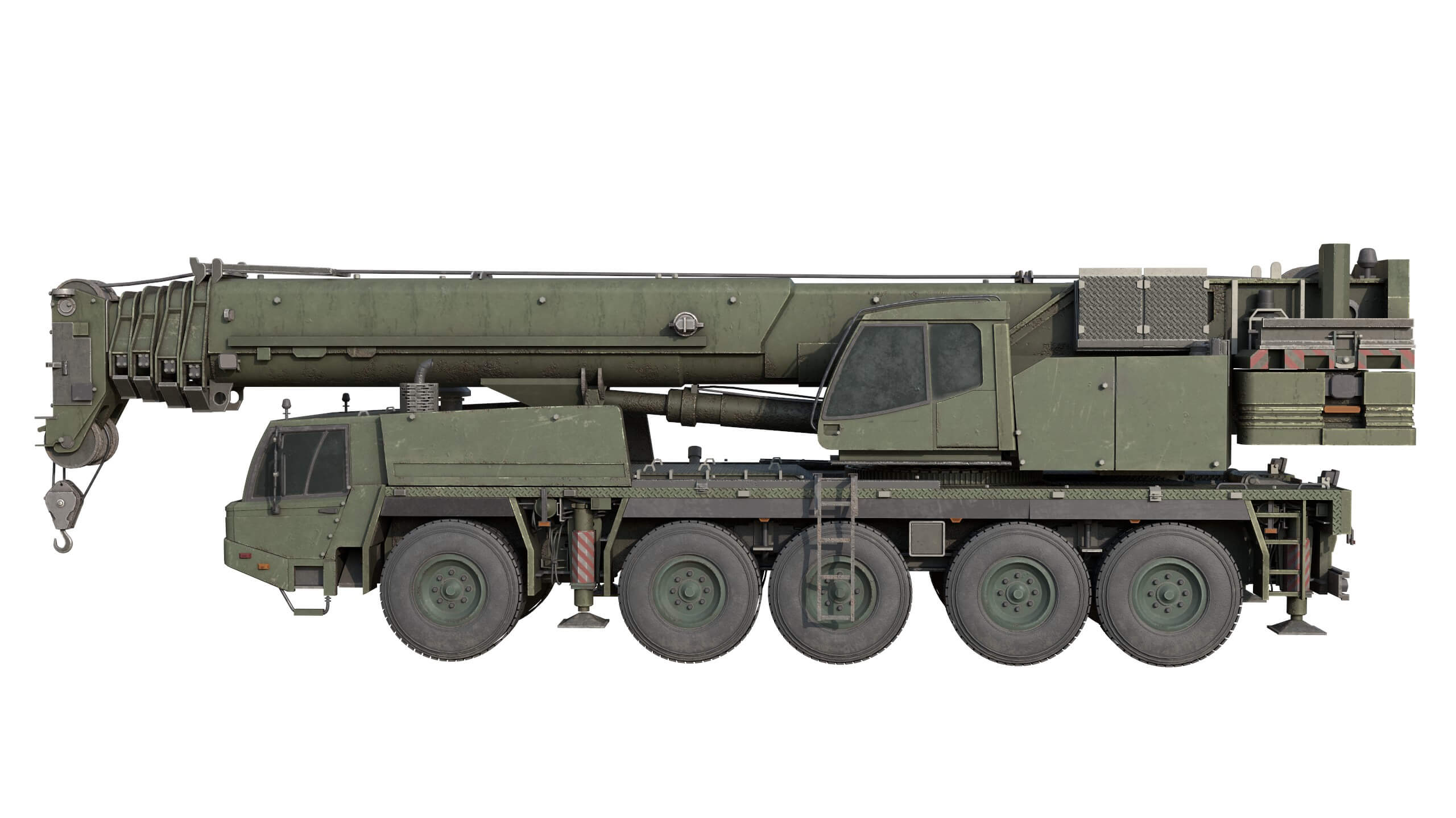 Tadano Faun Atf 100-5 Military Crane 3D Model by 3dstudio