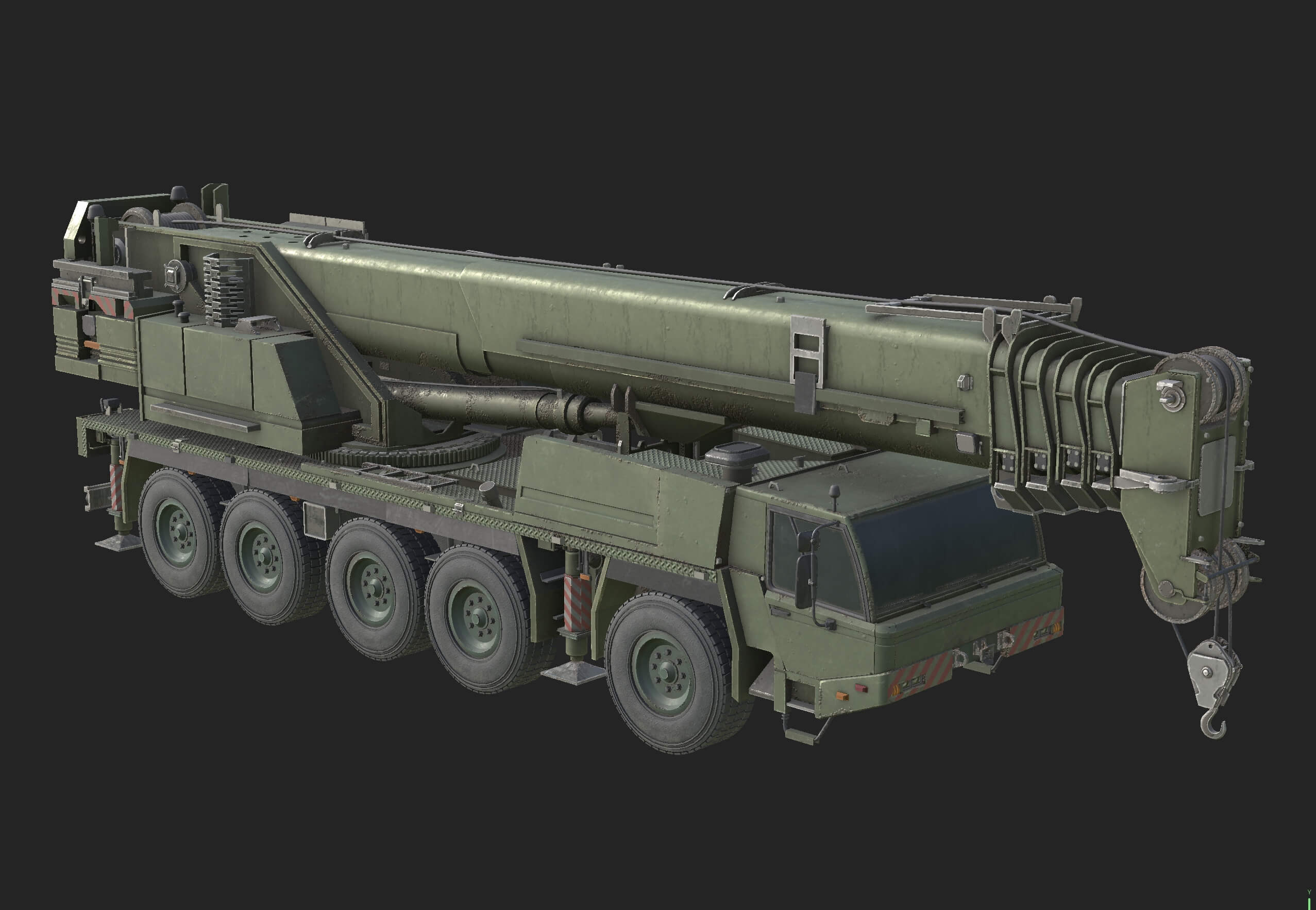 Tadano Faun Atf 100-5 Military Crane 3D Model by 3dstudio