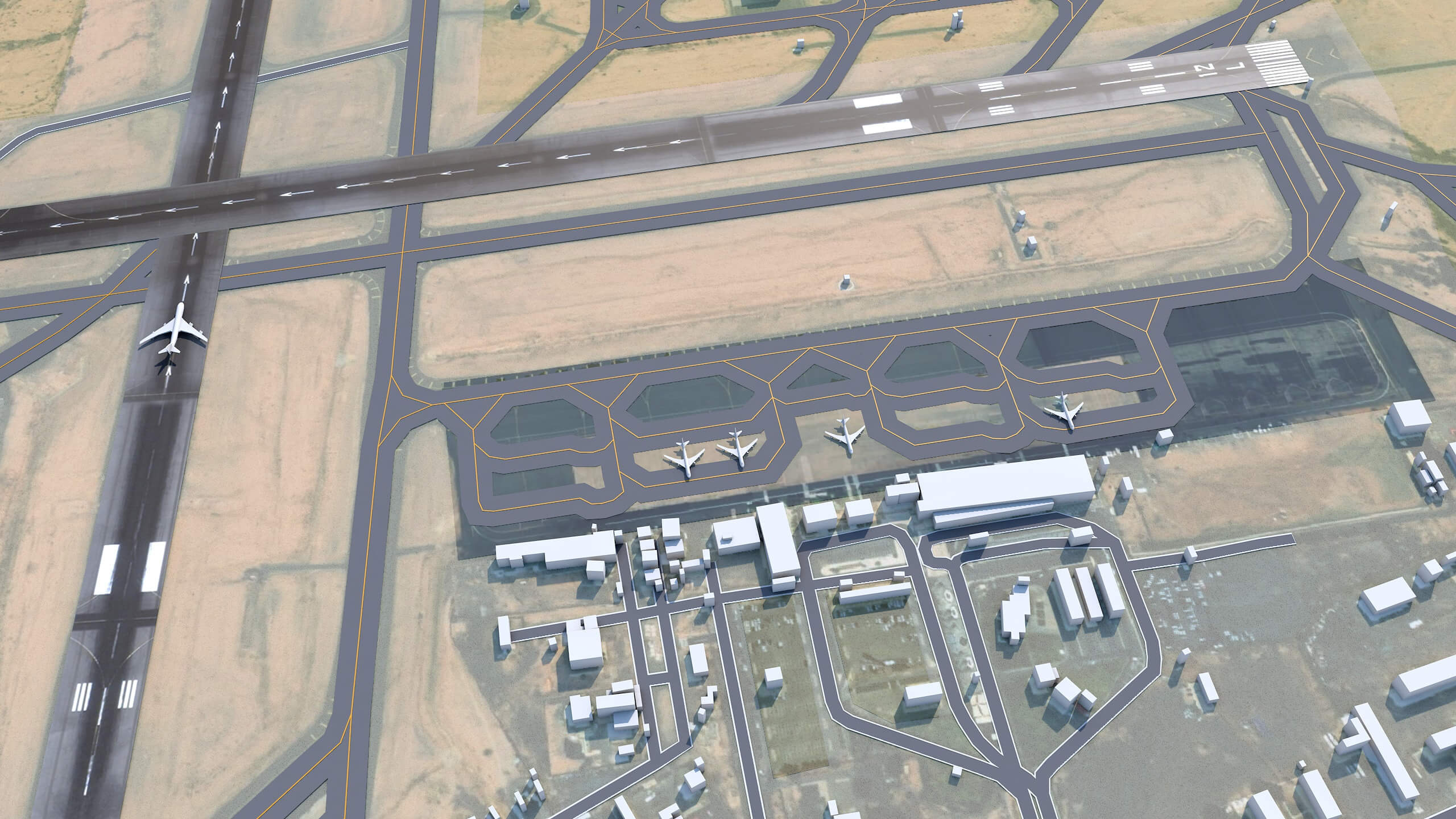 Taif Airport 3D Model 12km by 3dstudio