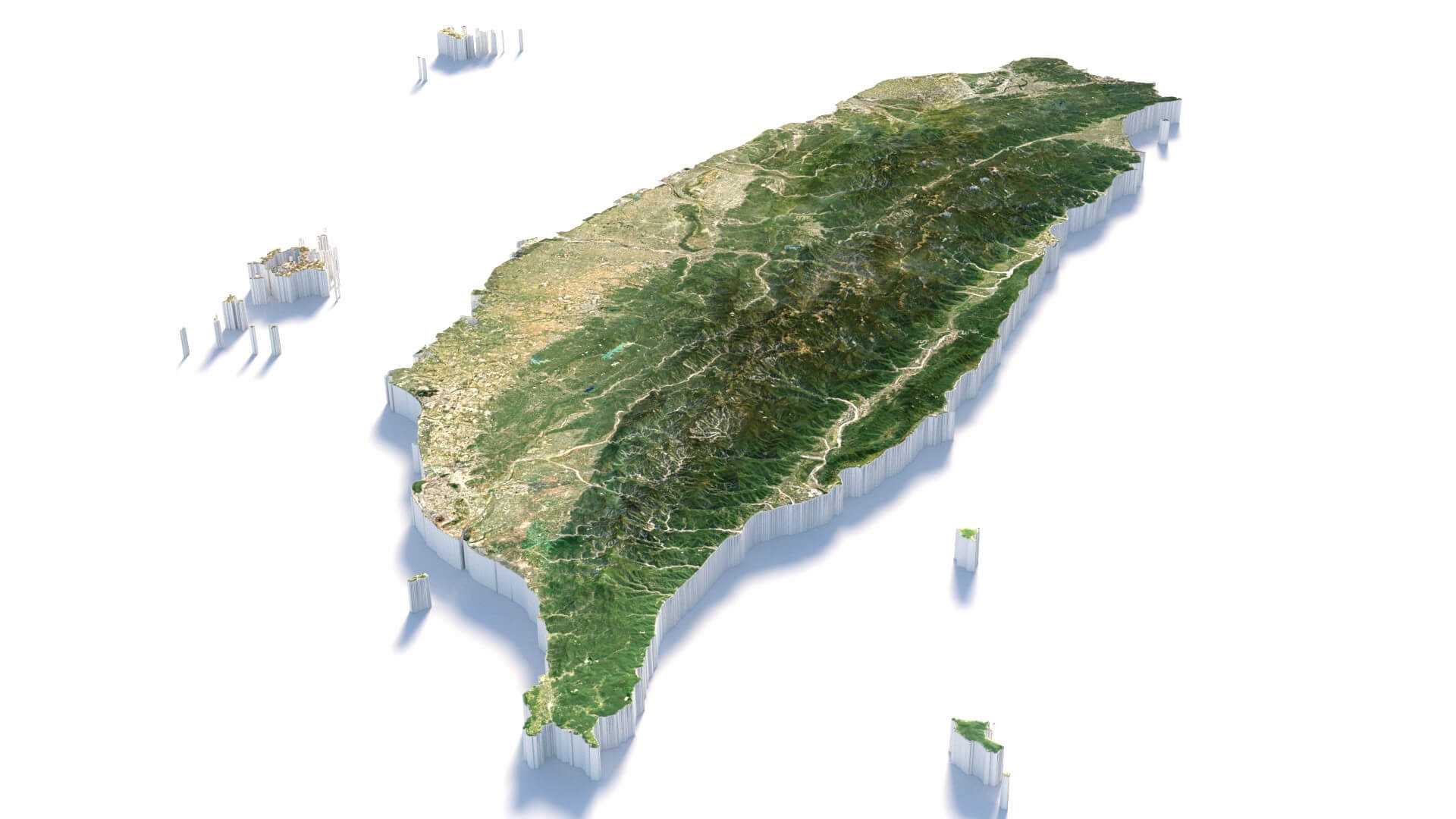 Taiwan Terrain Map - 3D Model by 3dstudio