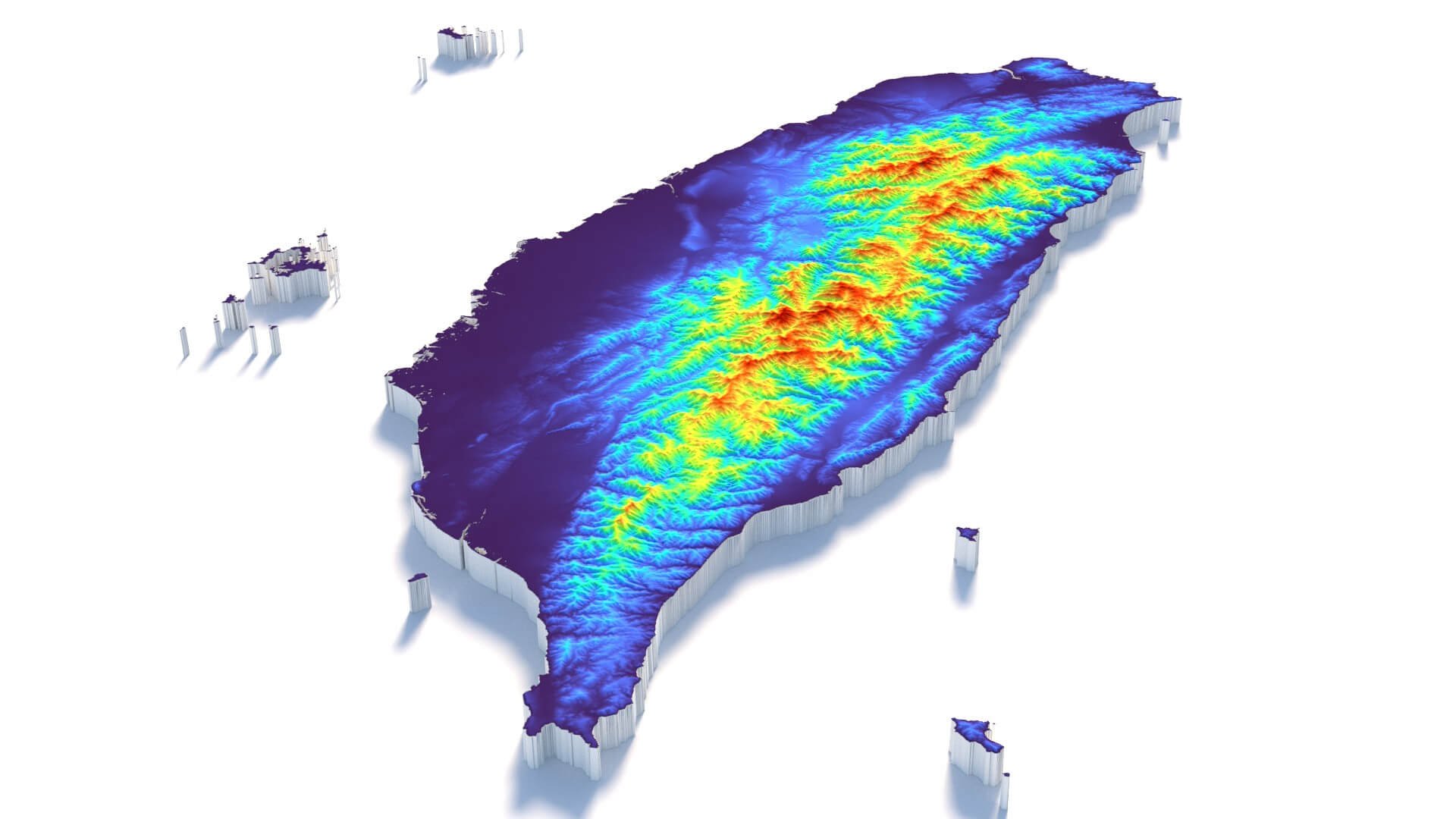 Taiwan Terrain Map - 3D Model by 3dstudio
