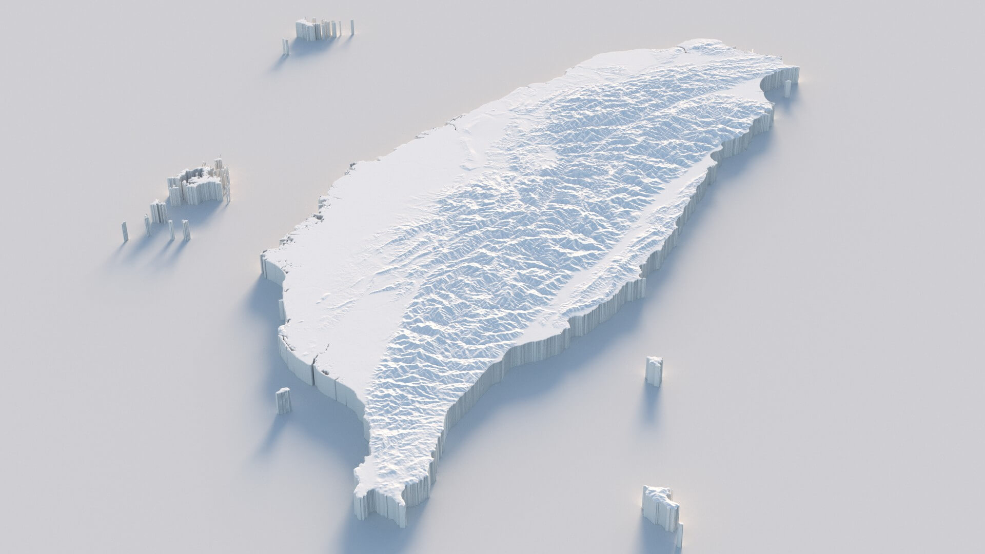 Taiwan Terrain Map - 3D Model by 3dstudio