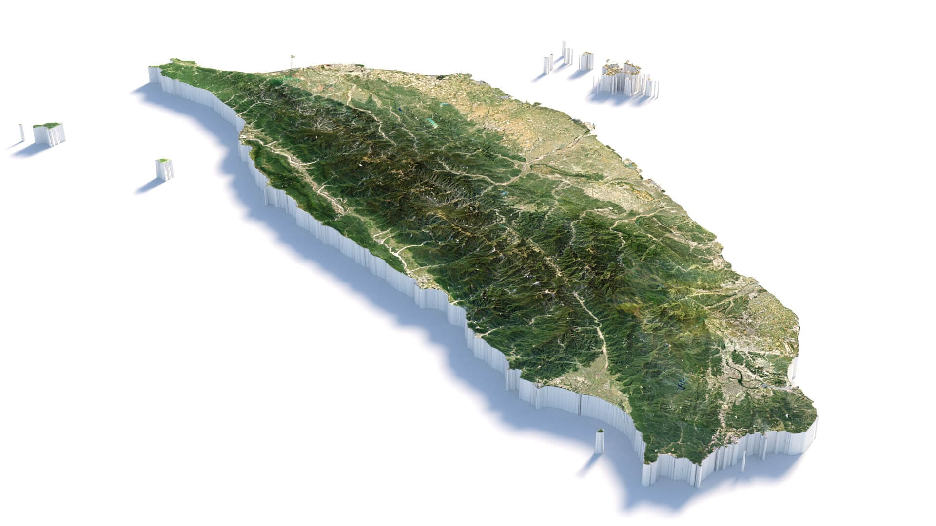 Taiwan Terrain Map - 3D Model by 3dstudio
