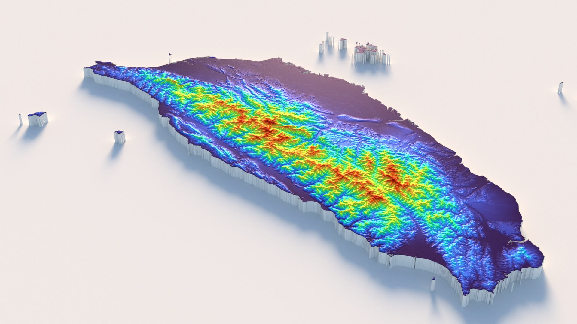 Taiwan Terrain Map - 3D Model by 3dstudio