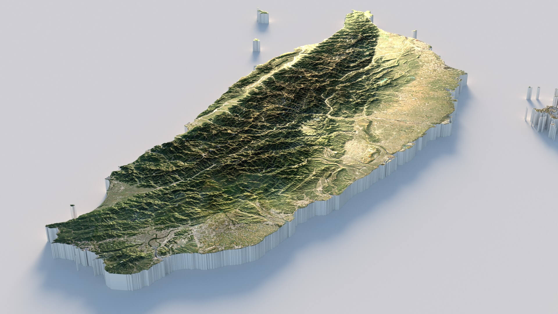 Taiwan Terrain Map - 3D Model by 3dstudio