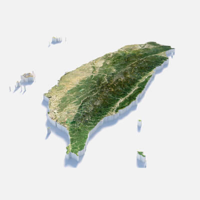 Taiwan Terrain Map - 3D Model by 3dstudio