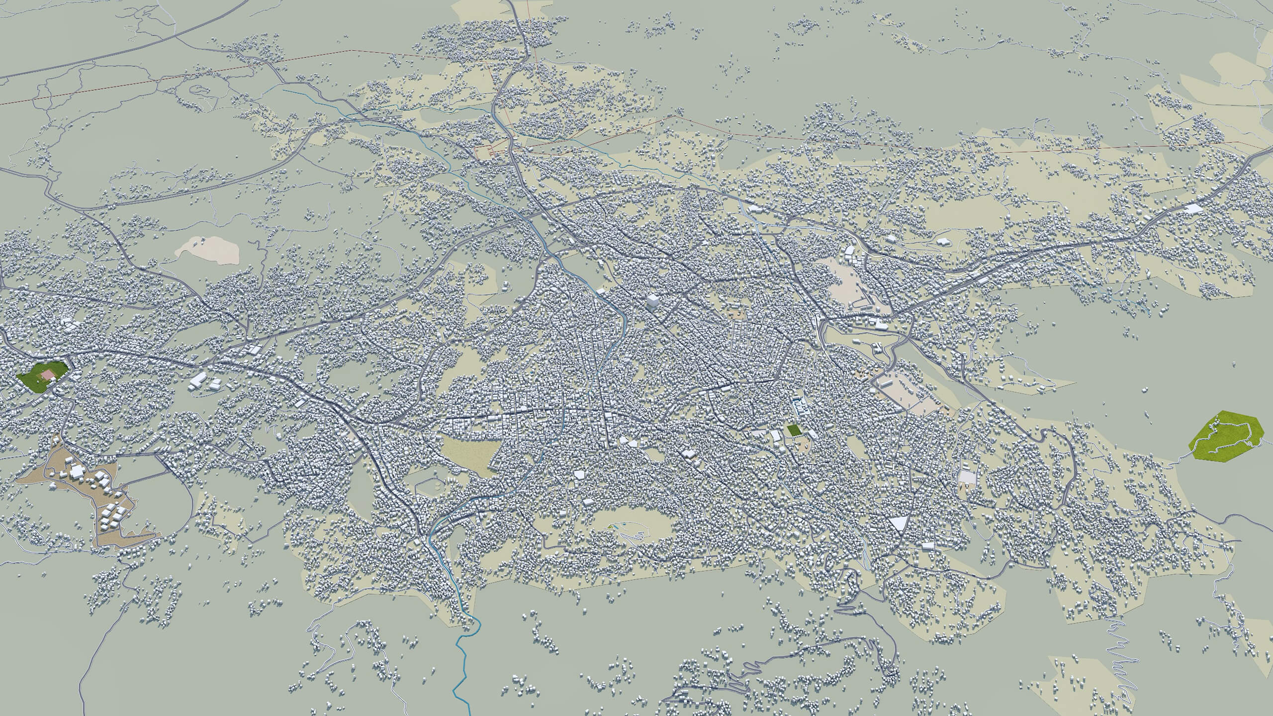 Taiz City Yemen 3D Model 25km by 3dstudio