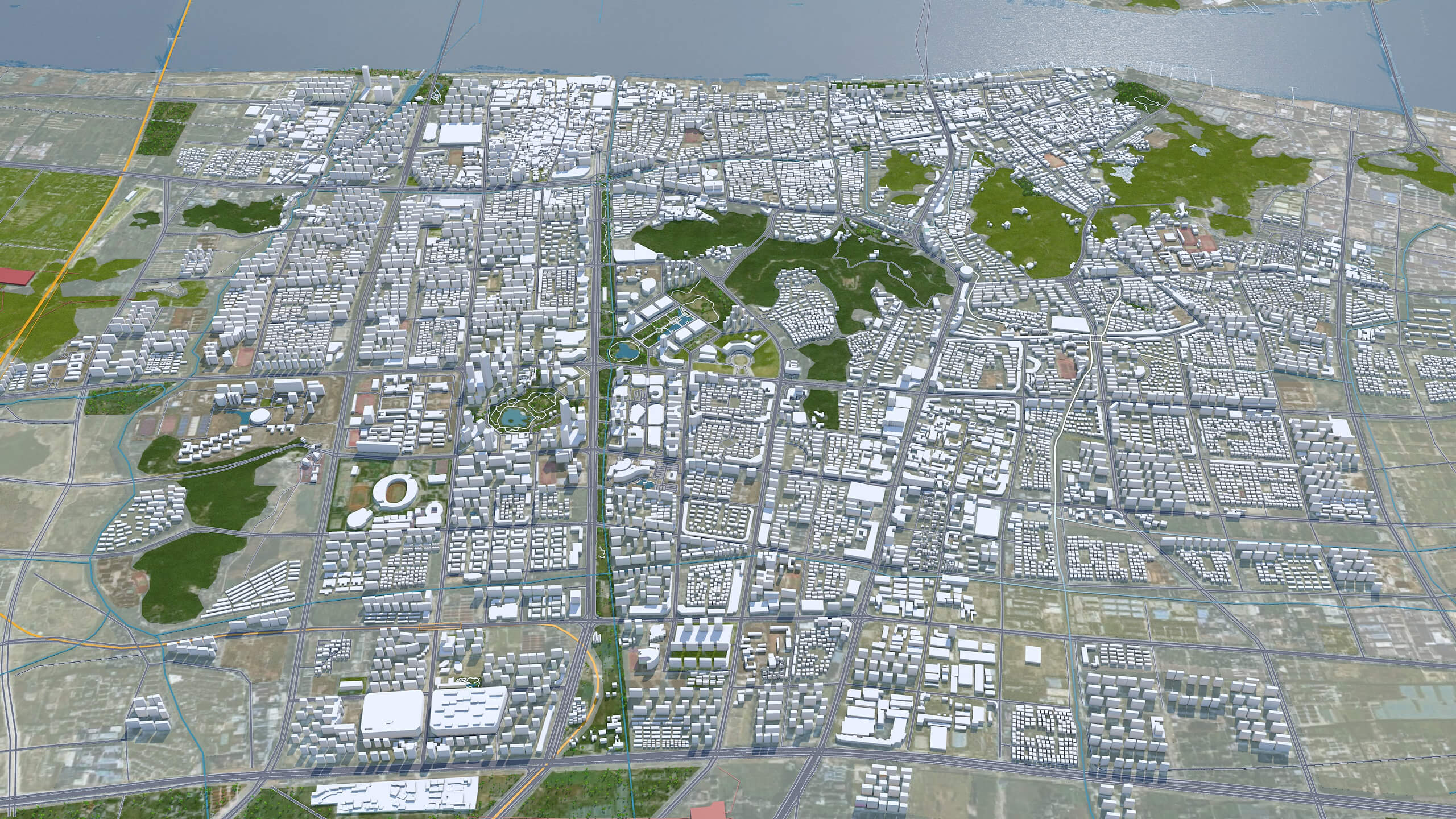 Taizhou City Zhejiang China 3D Model 120km by 3dstudio