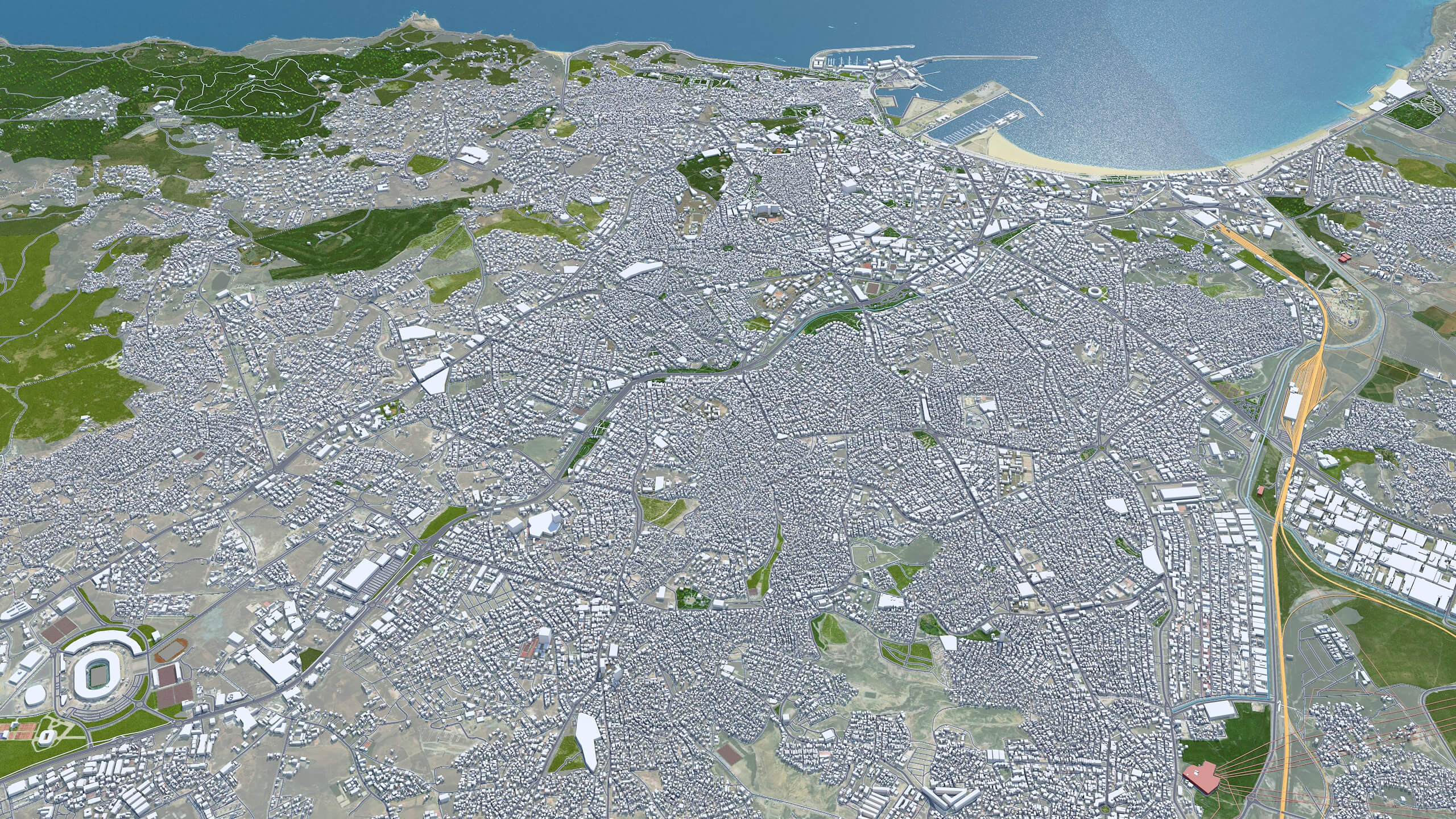 Tanger Tangier City Morocco 3D Model 30km by 3dstudio