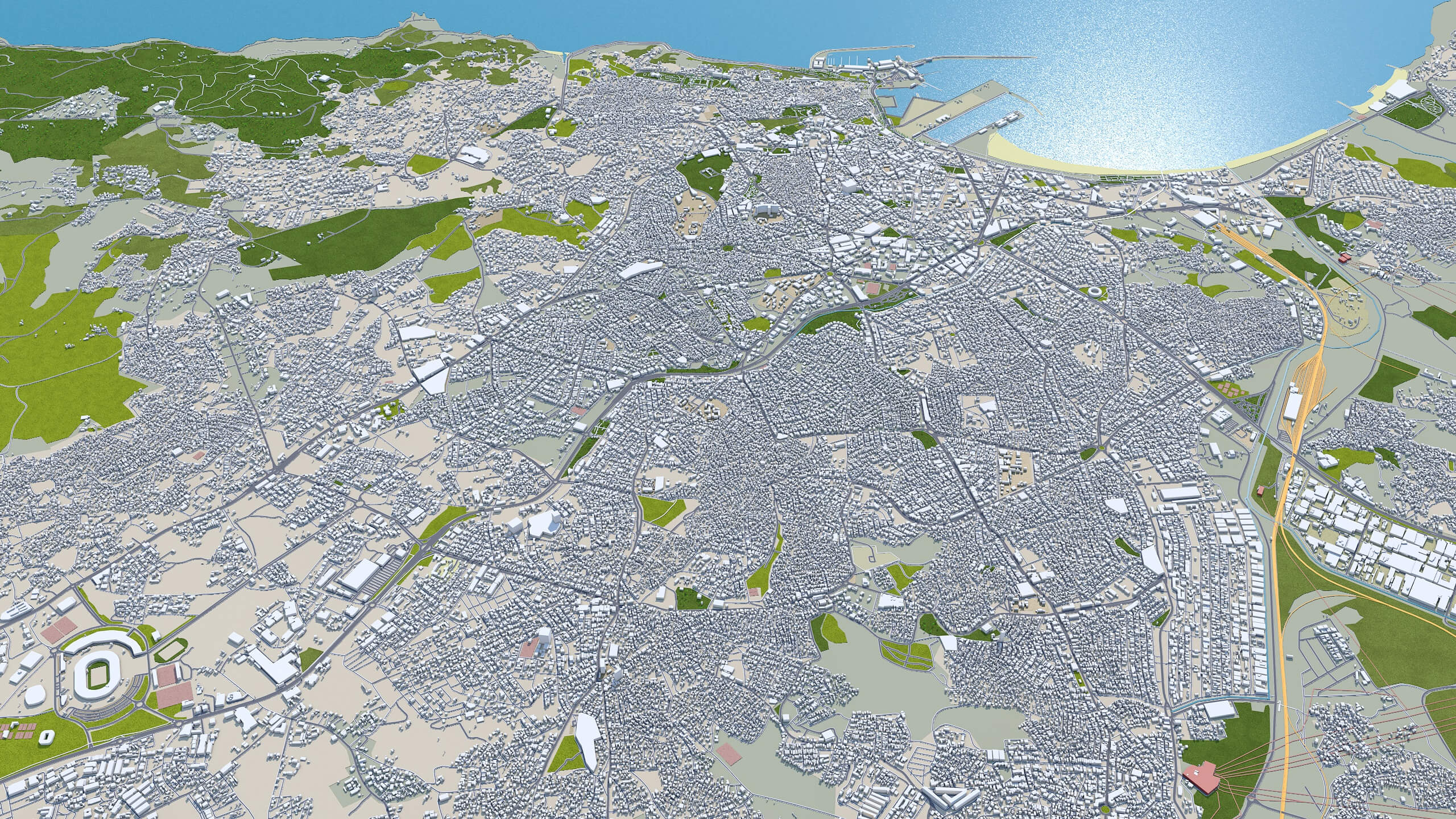 Tanger Tangier City Morocco 3D Model 30km by 3dstudio