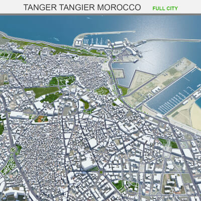 Tanger Tangier City Morocco 3D Model 30km by 3dstudio