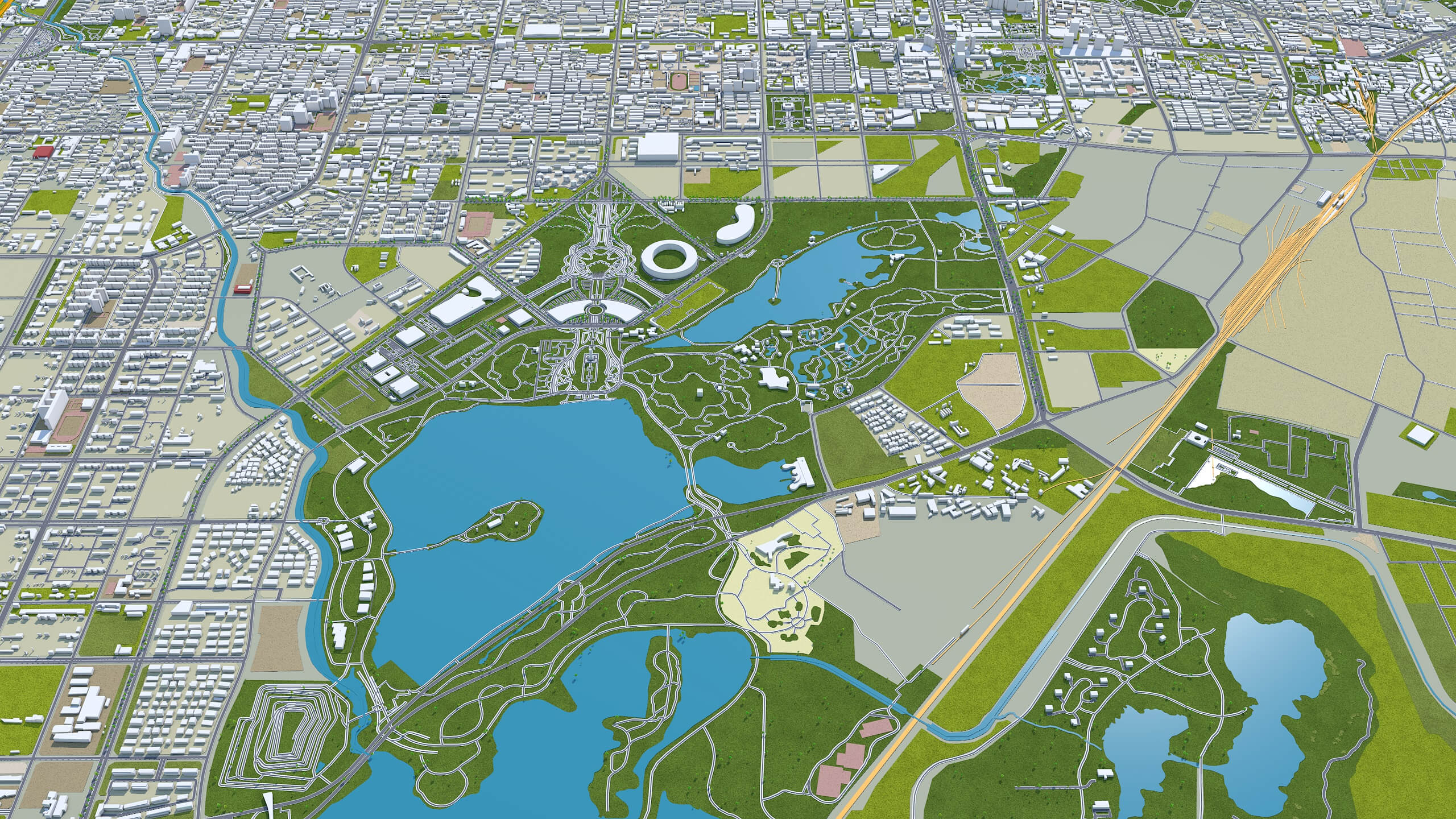 Tangshan City Hebei China 3D Model 60km by 3dstudio