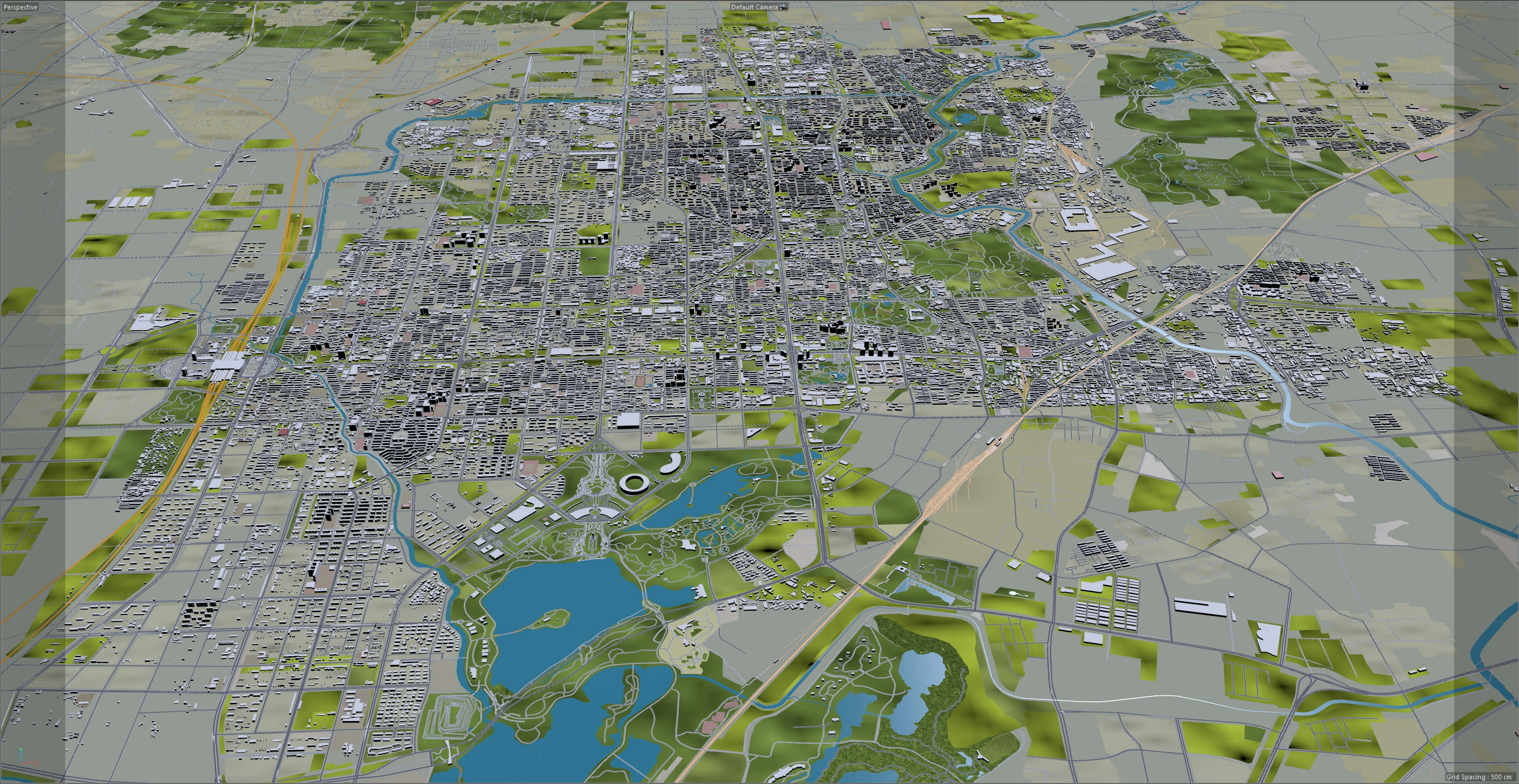 Tangshan City Hebei China 3D Model 60km by 3dstudio