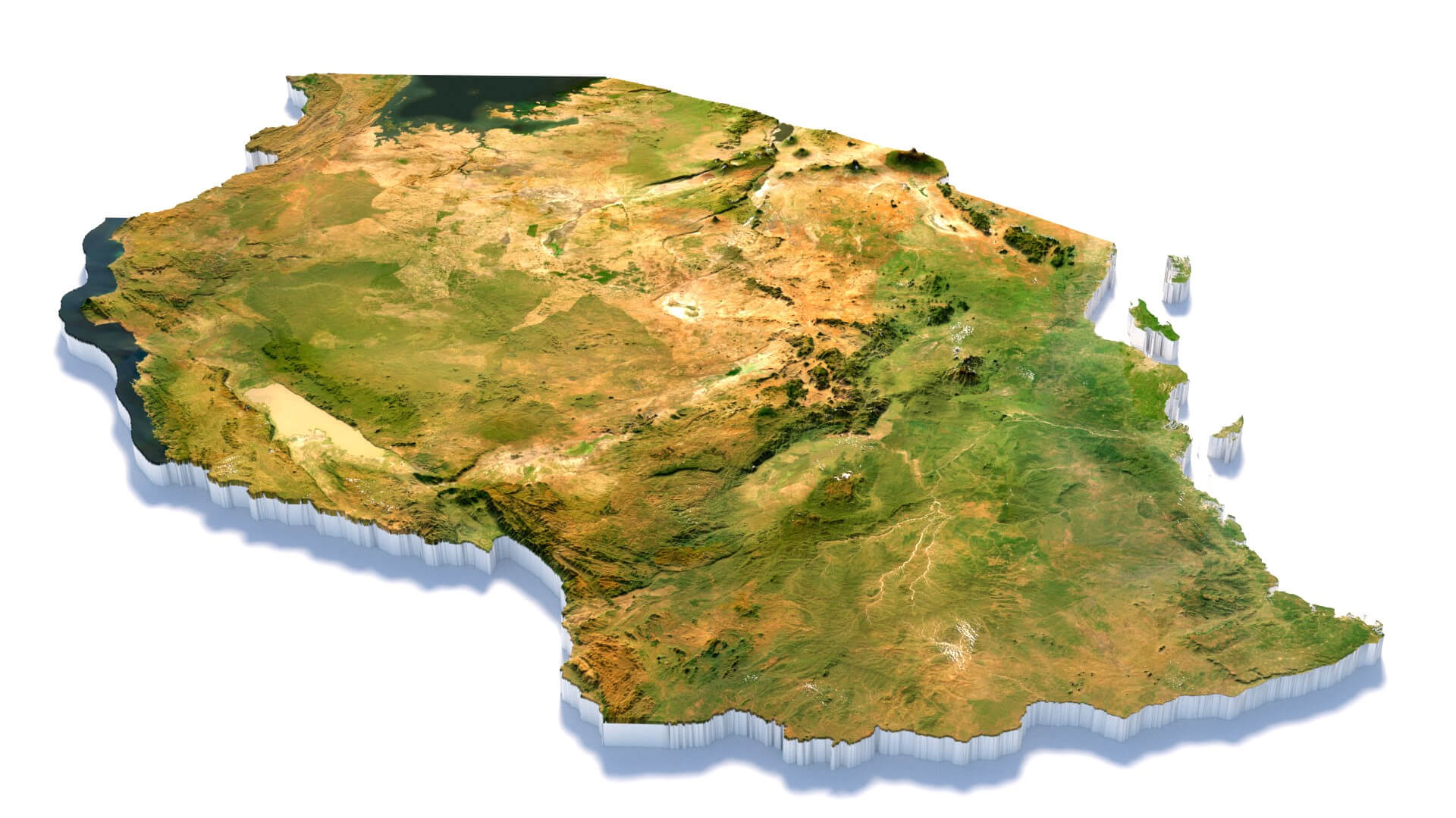 Tanzania Terrain Map - 3D Model by 3dstudio