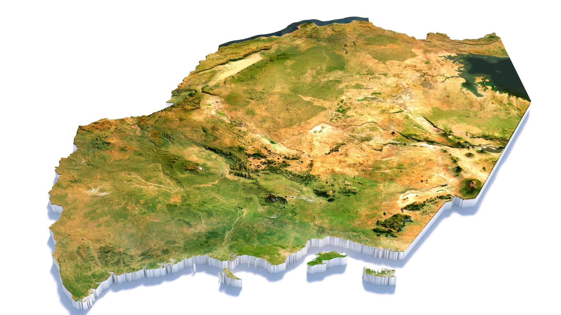 Tanzania Terrain Map - 3D Model by 3dstudio