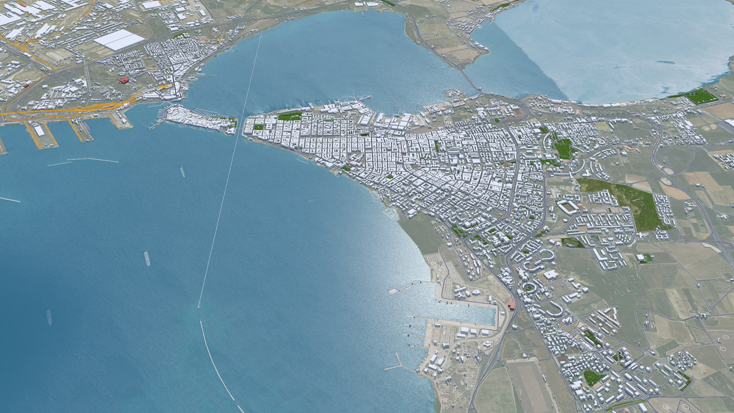 Taranto City Italy 3D Model 25km by 3dstudio