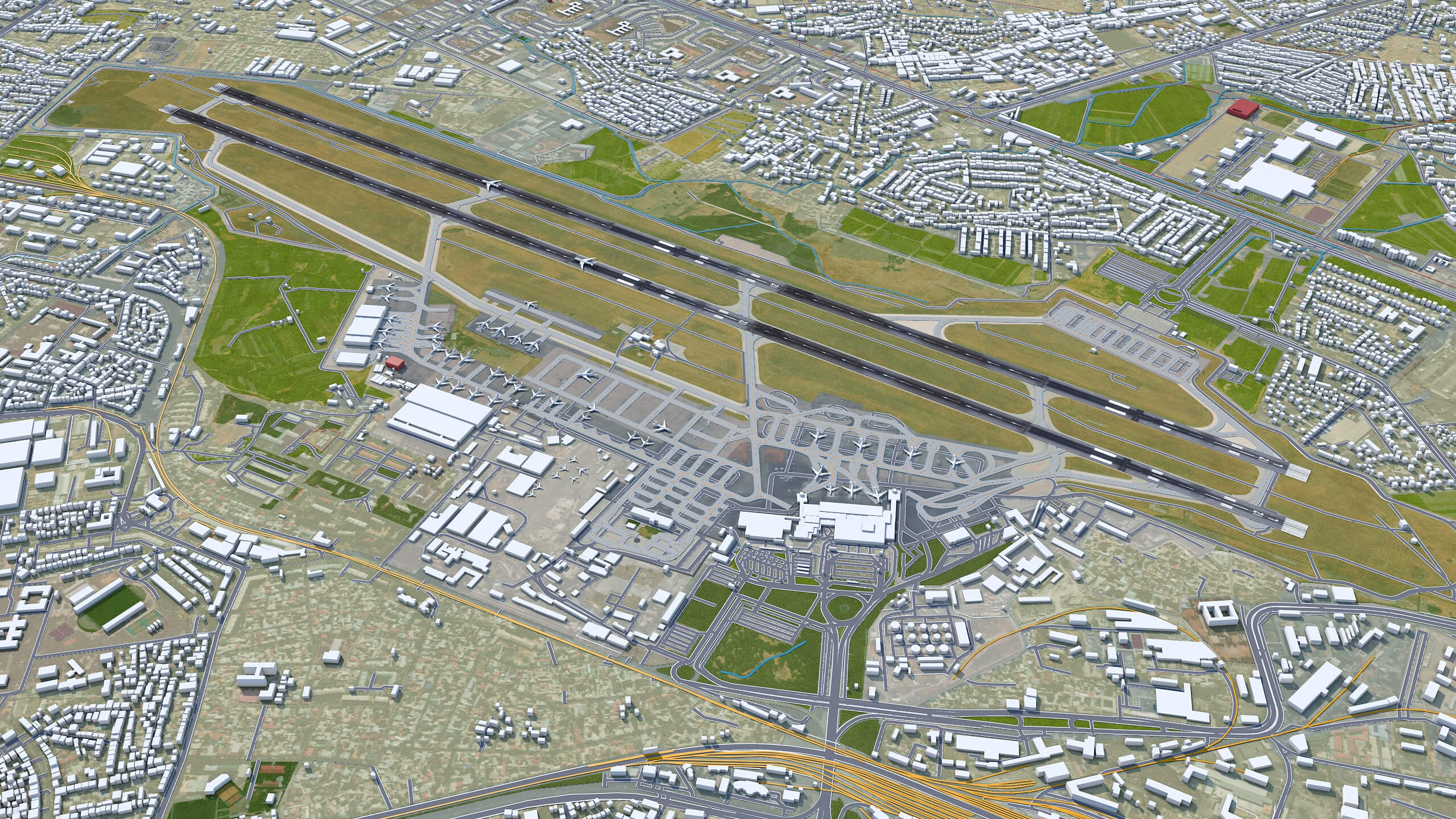 Tashkent International Airport 12km - 3D Model by 3dstudio