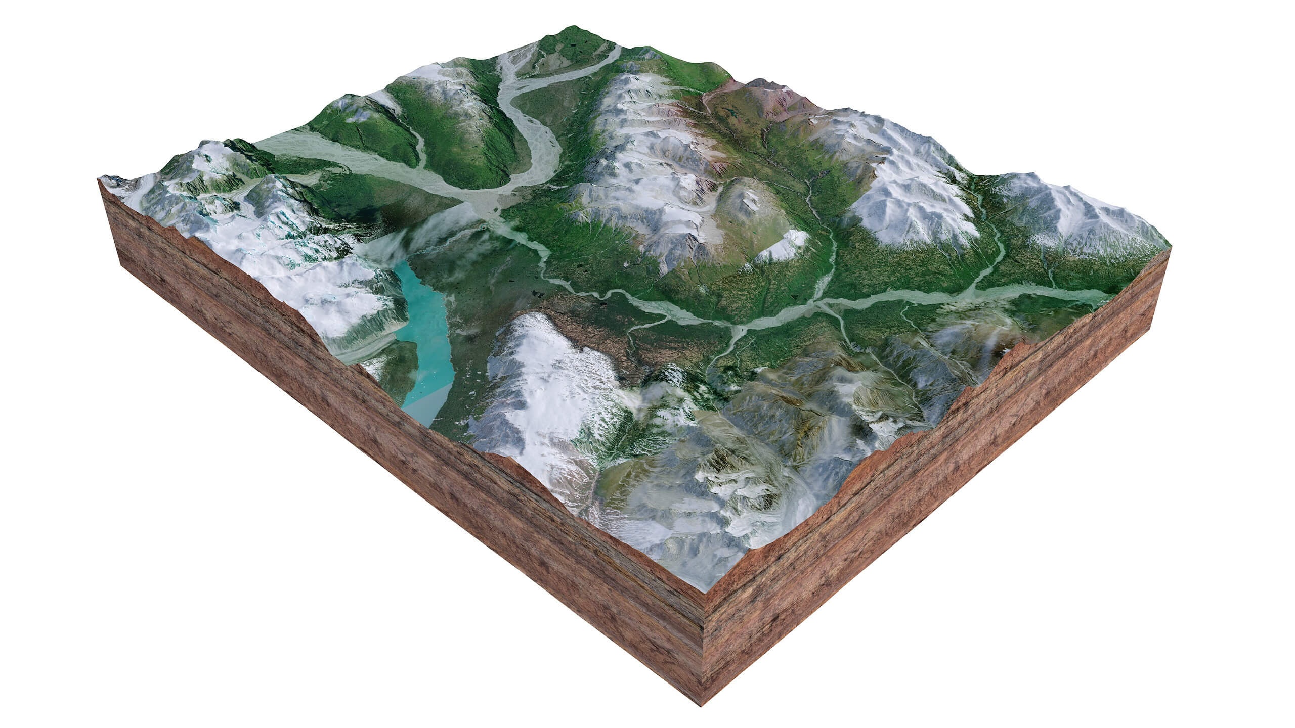 Tatshenshini Alsek Canada Terrain 3D Model by 3dstudio
