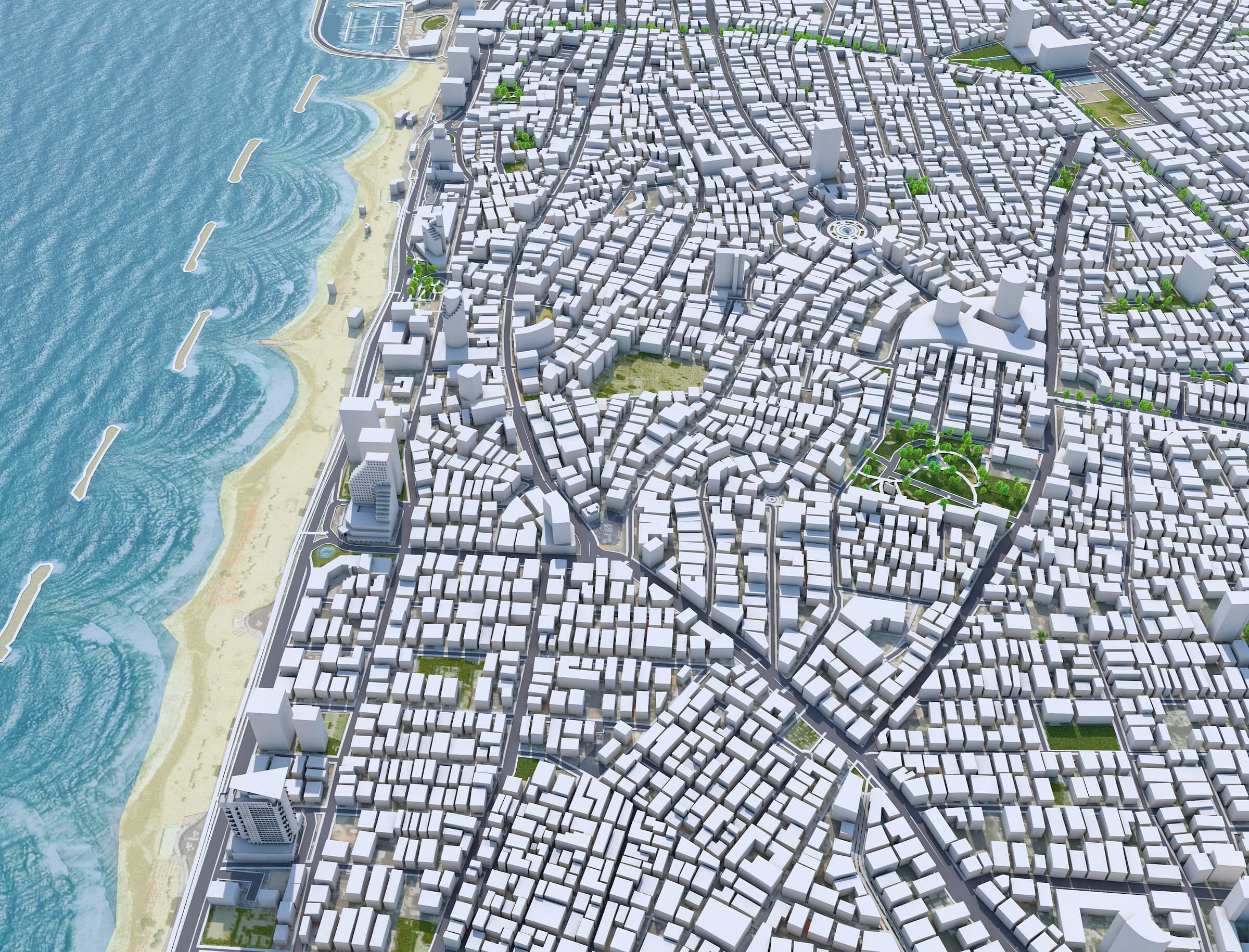 Tel Aviv Downtown Israel 6km - 3D Model by 3dstudio