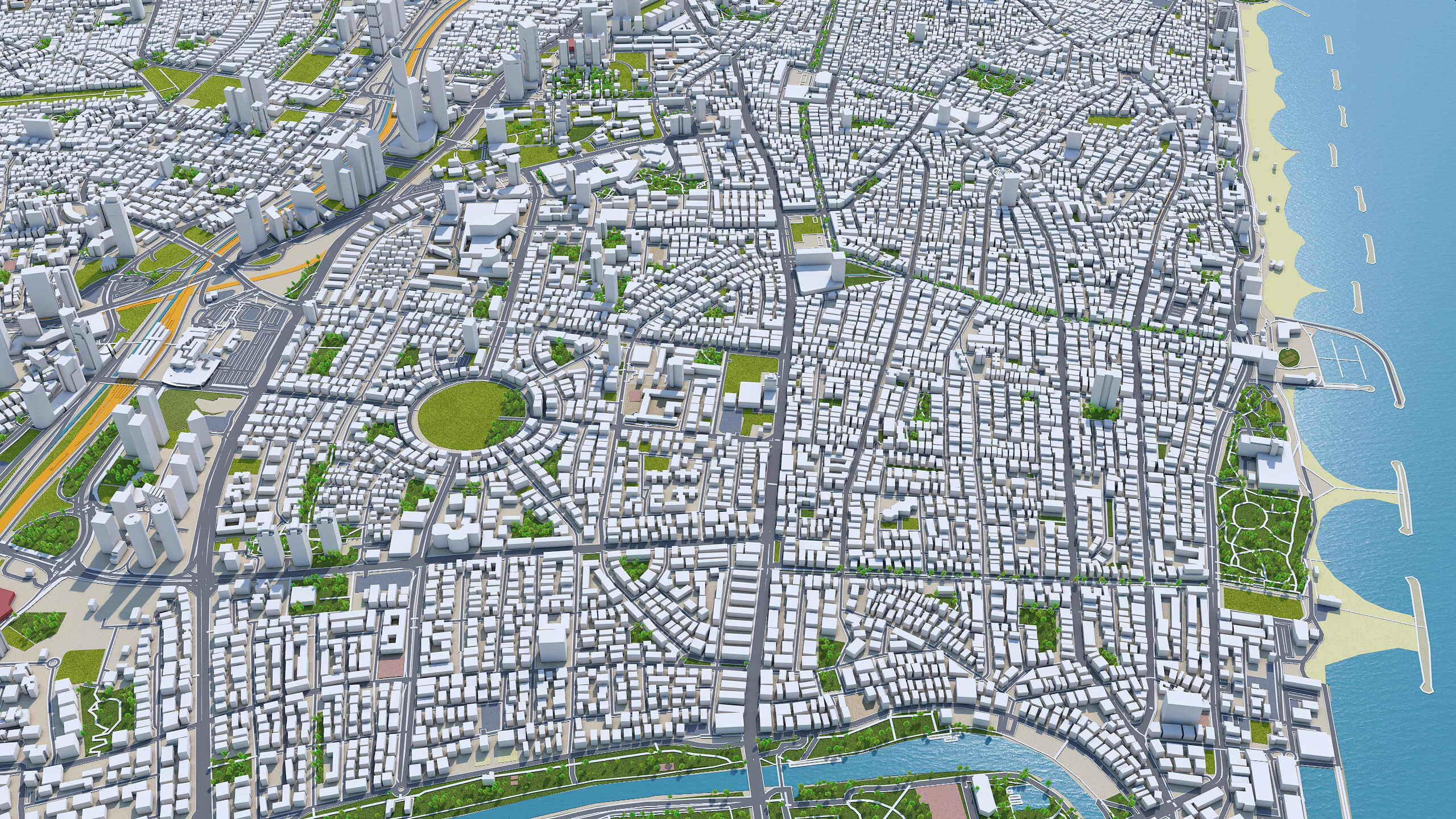 Tel Aviv Downtown Israel 6km - 3D Model by 3dstudio