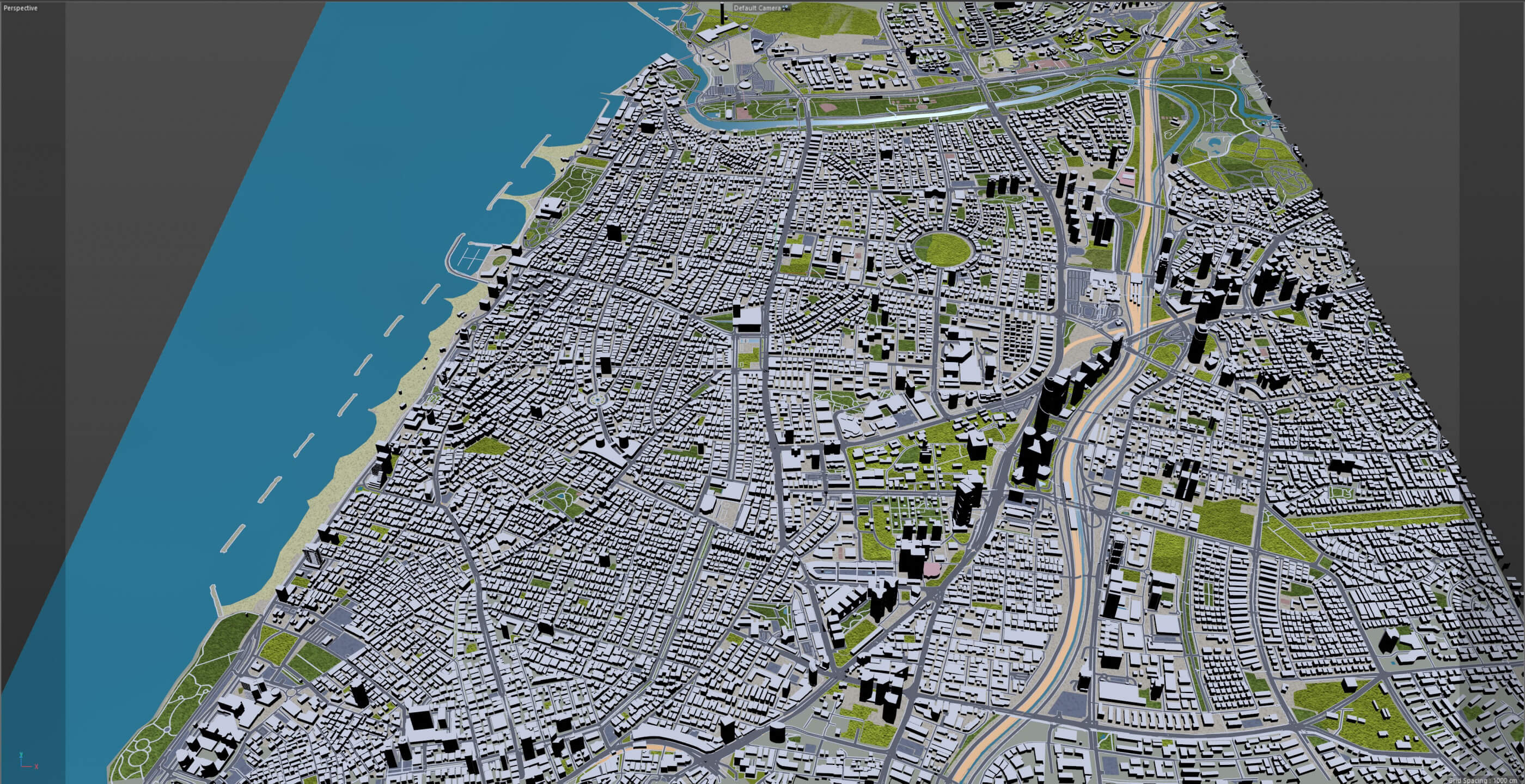 Tel Aviv Downtown Israel 6km - 3D Model by 3dstudio