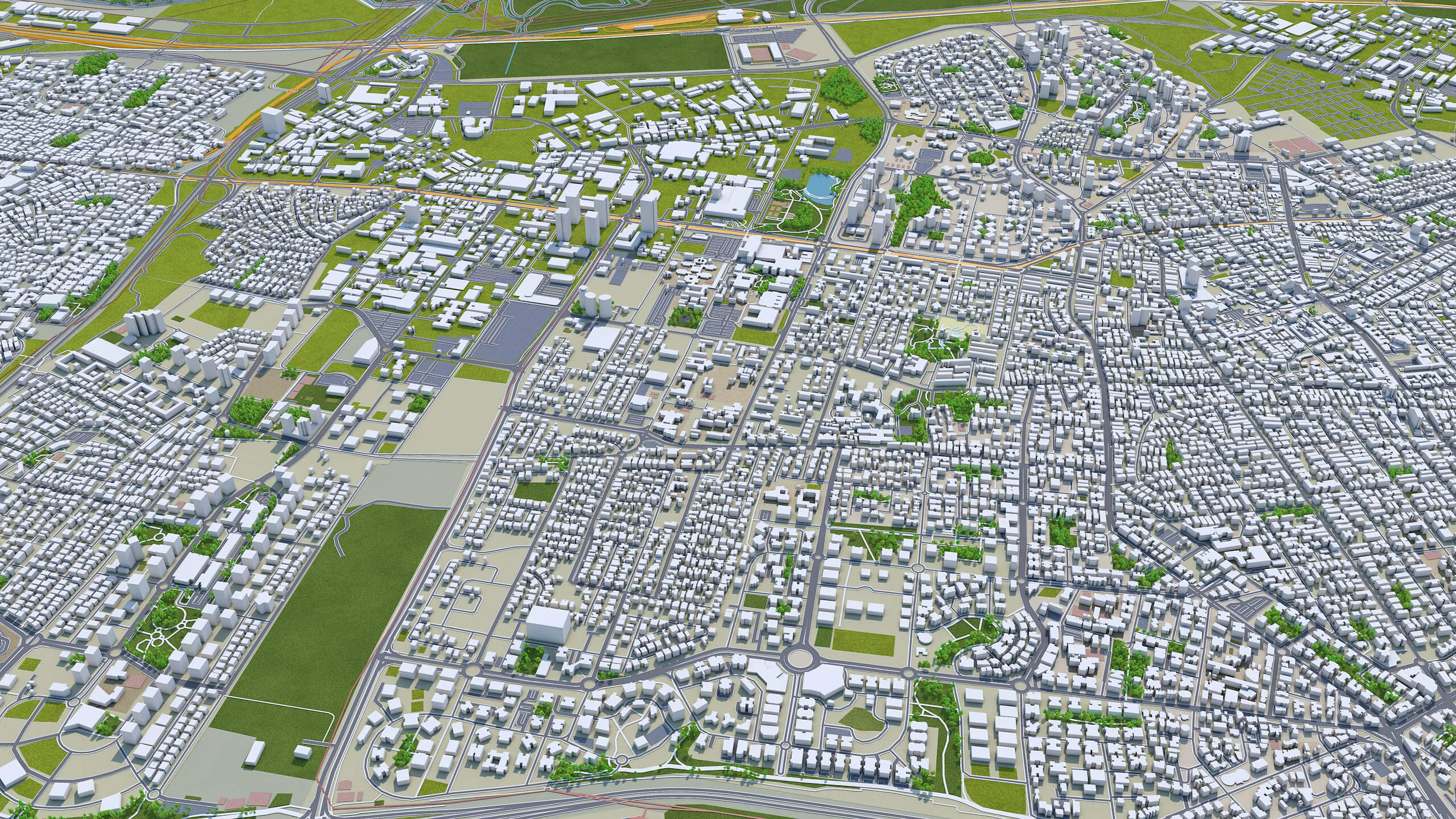 Tel Aviv, Israel 30km - 3D Model by 3dstudio