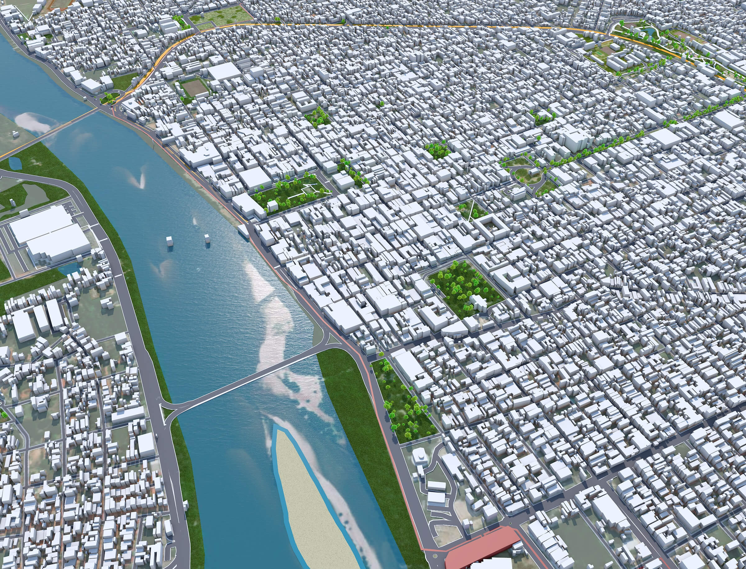 Teresina City Brazil 3D Model 30km by 3dstudio