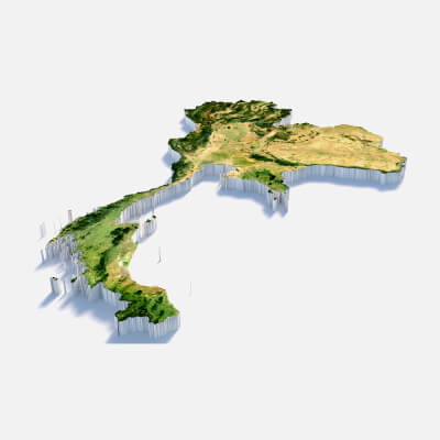 Thailand Terrain Map - 3D Model by 3dstudio