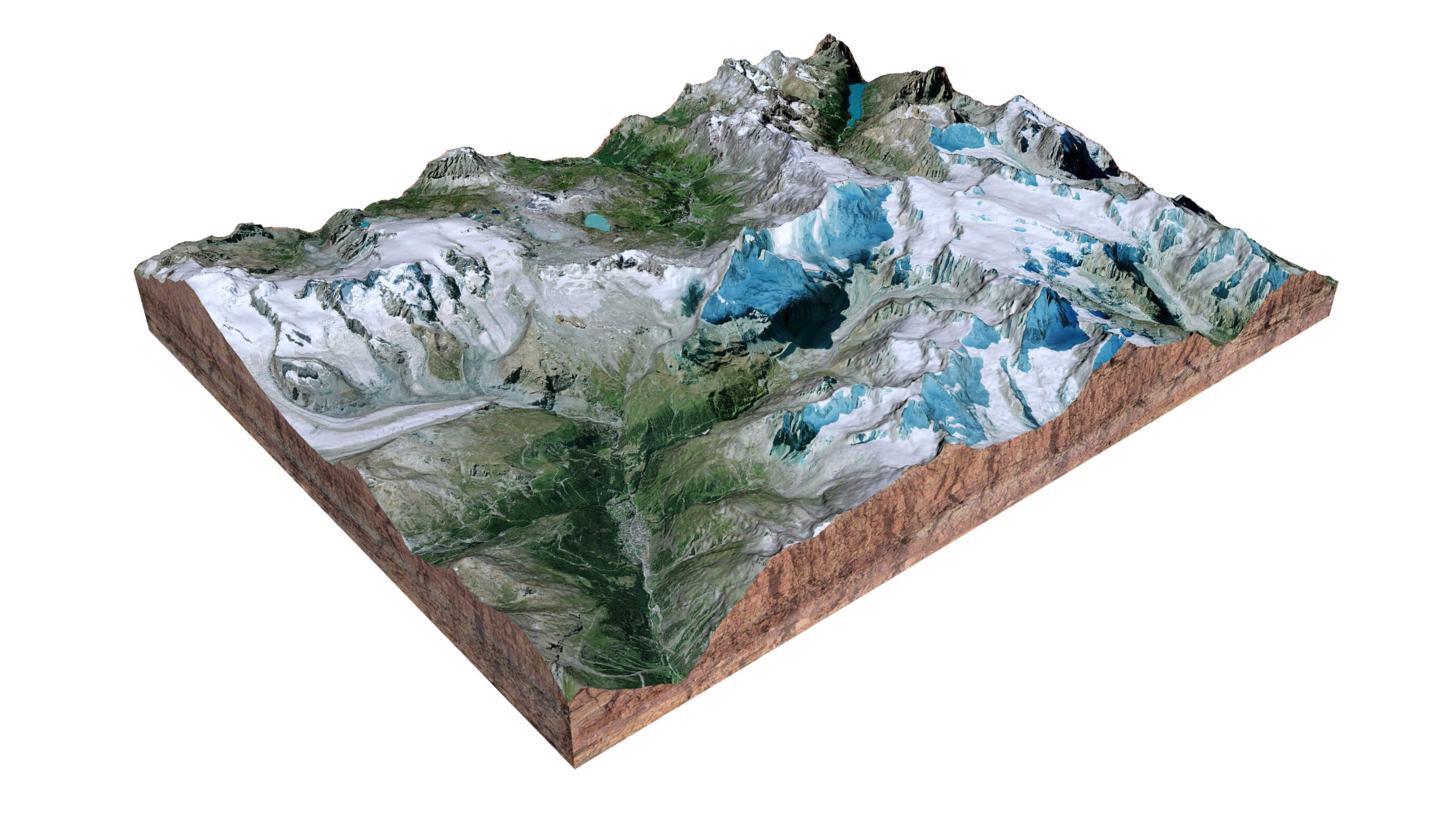 The Matterhorn Alps Terrain 3D Model by 3dstudio