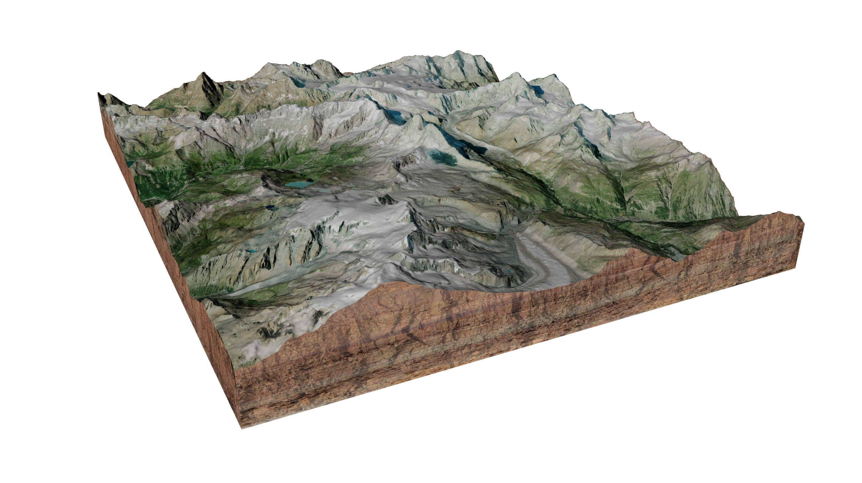 The Matterhorn Alps Terrain 3D Model by 3dstudio
