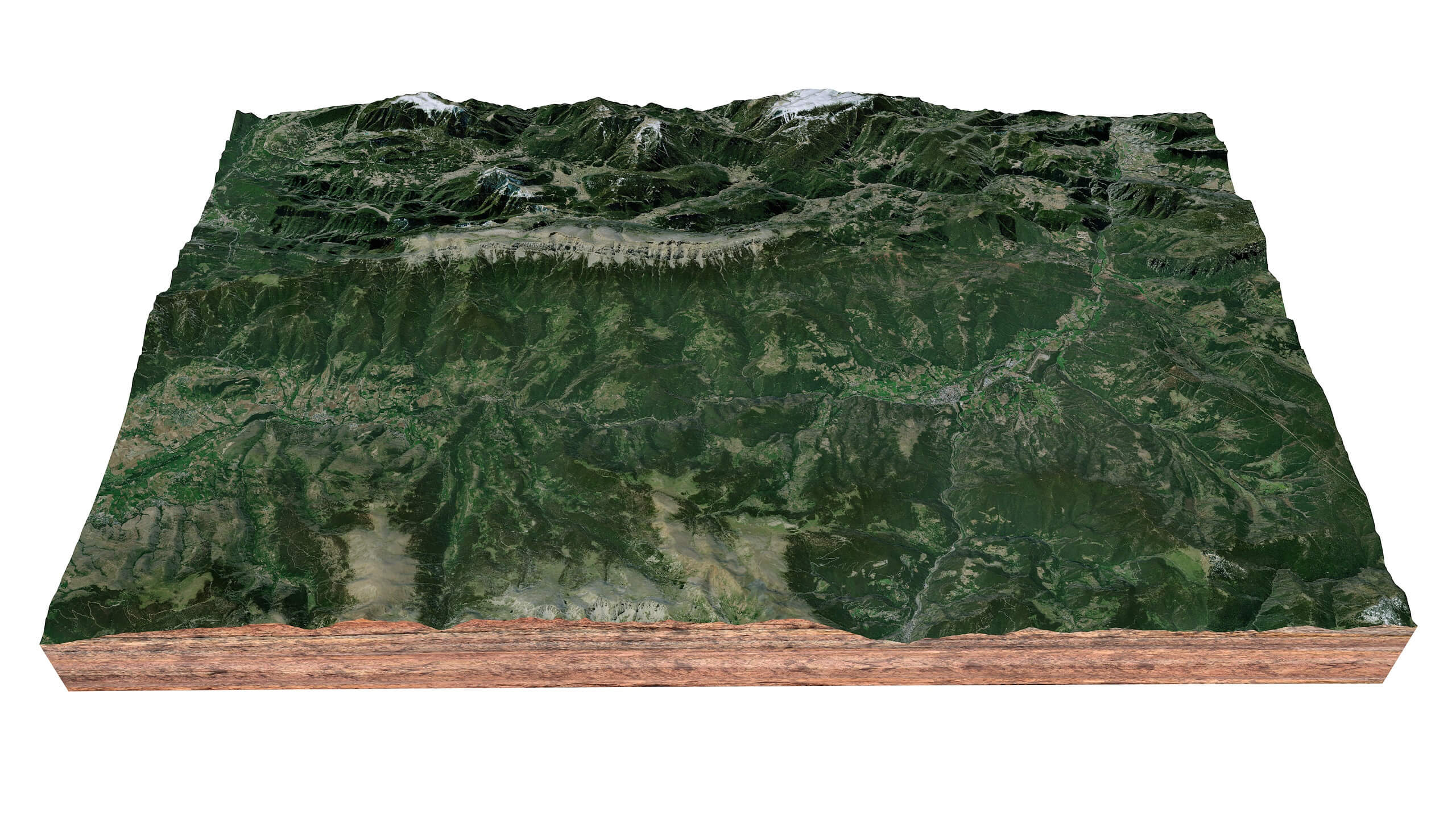 The Pyrenees Mountain Range Europe Terrain 3D Model by 3dstudio