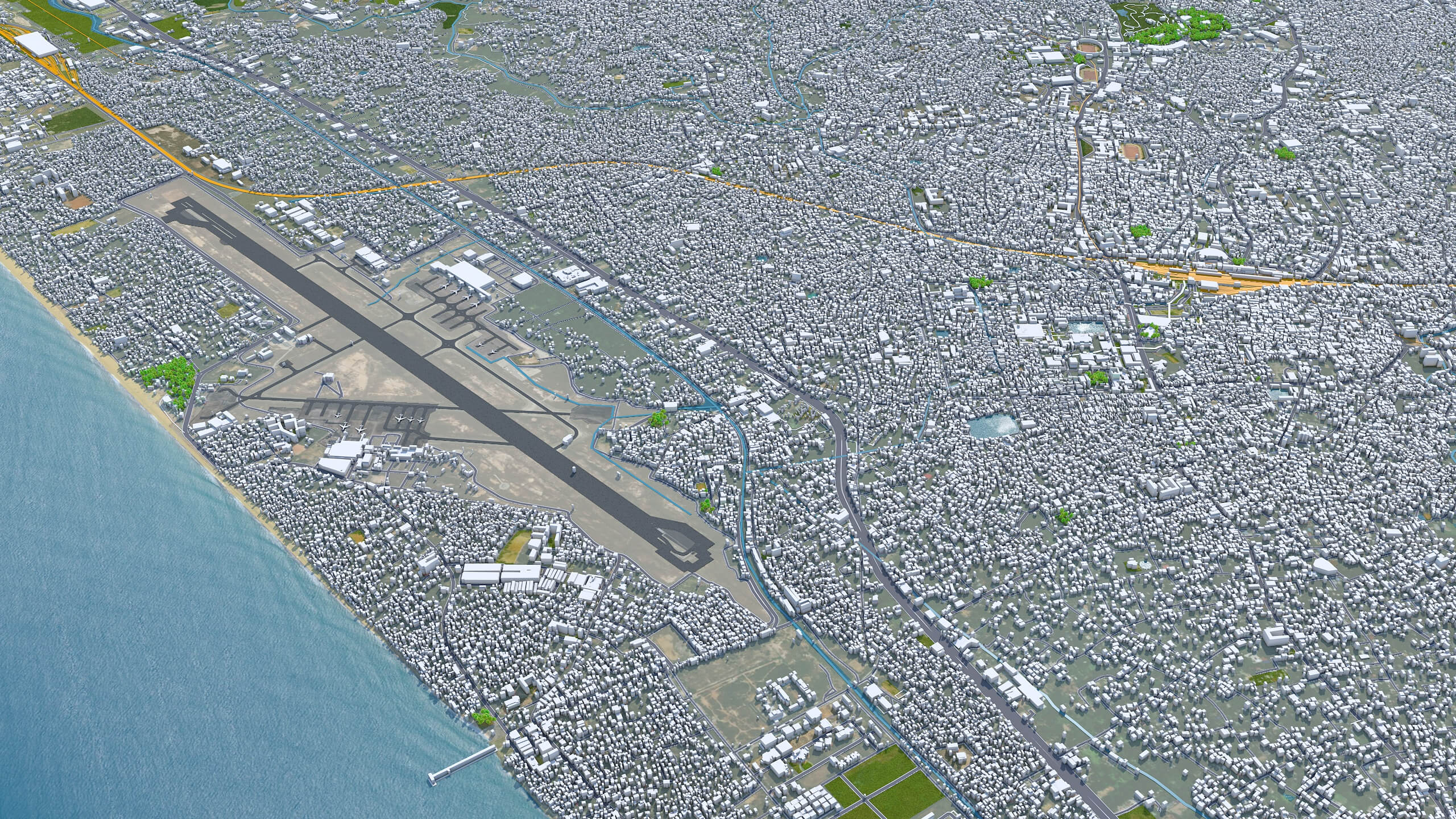 Thiruvananthapuram City Kerala India 3D Model 35km by 3dstudio