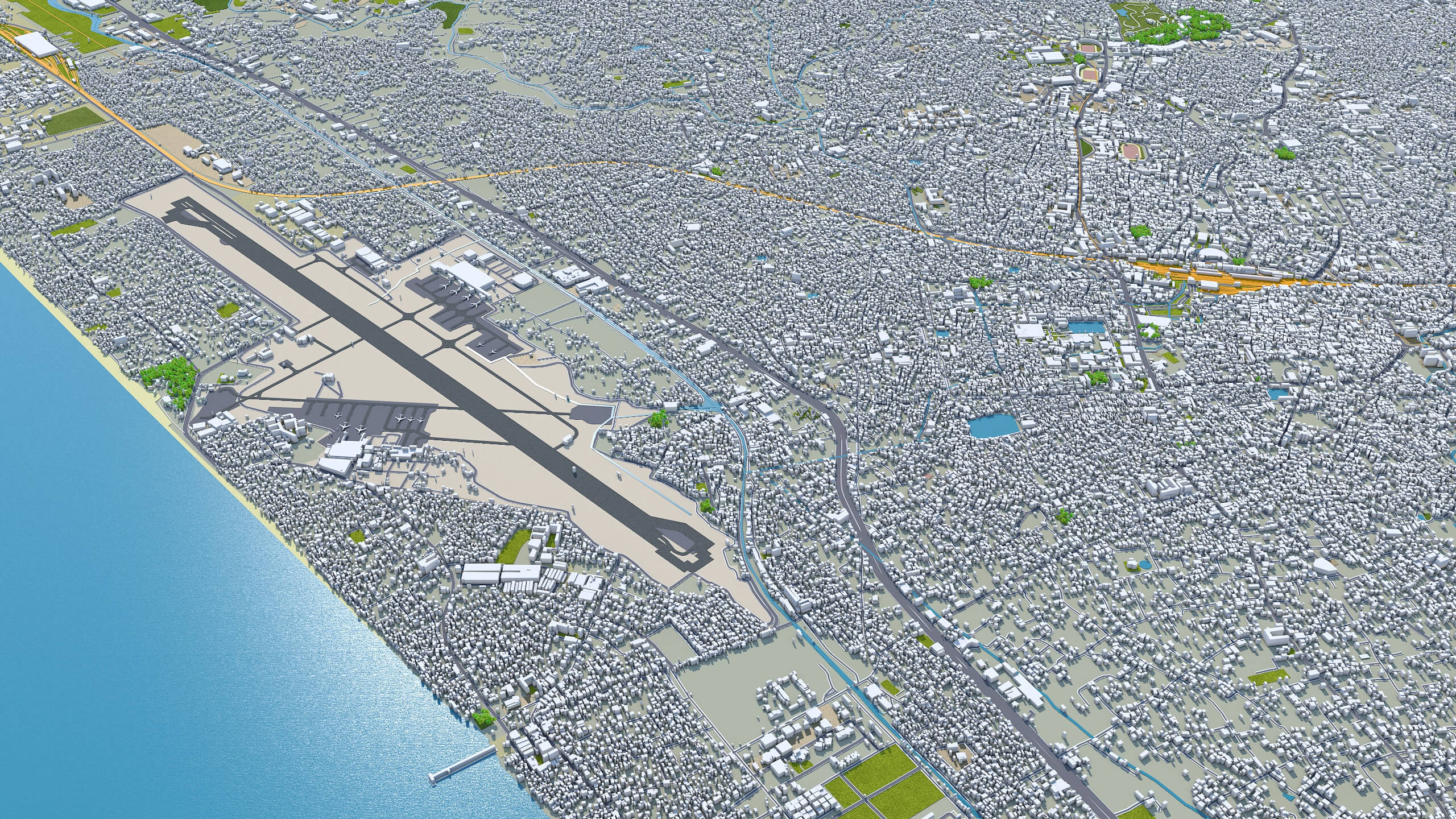 Thiruvananthapuram City Kerala India 3D Model 35km by 3dstudio