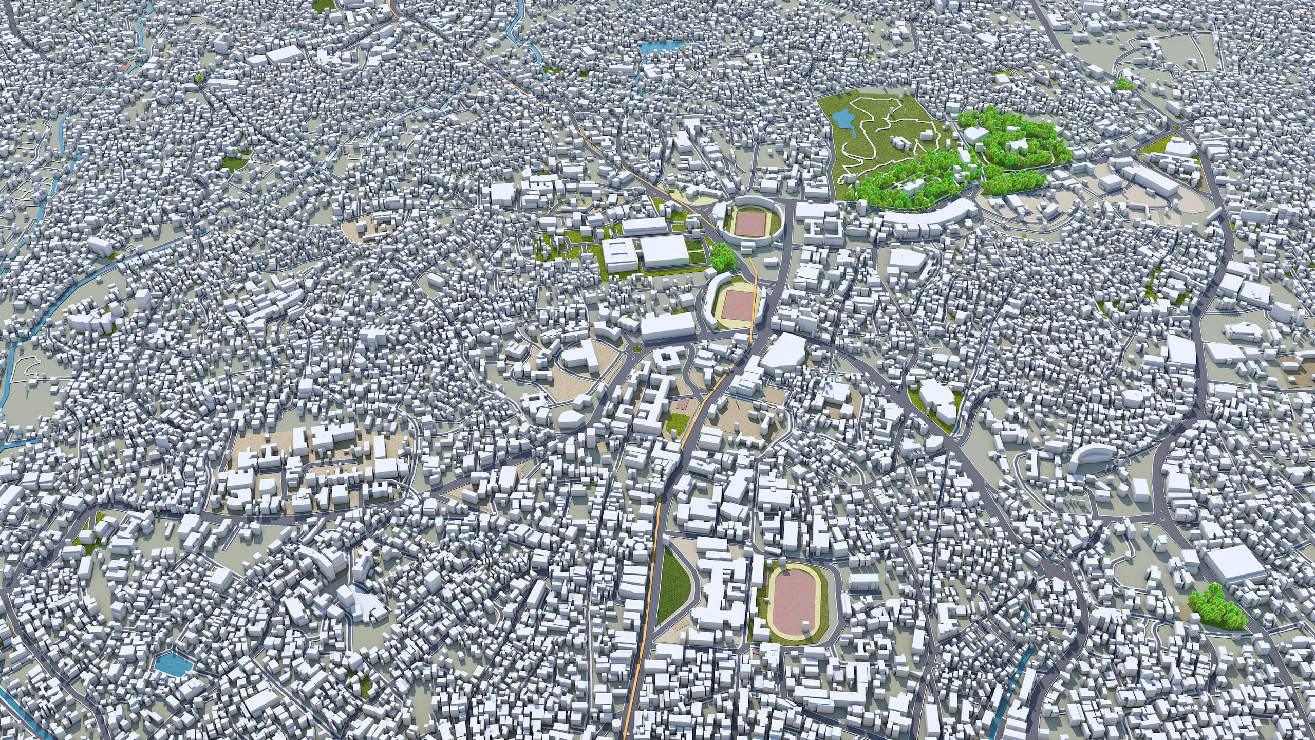 Thiruvananthapuram City Kerala India 3D Model 35km by 3dstudio