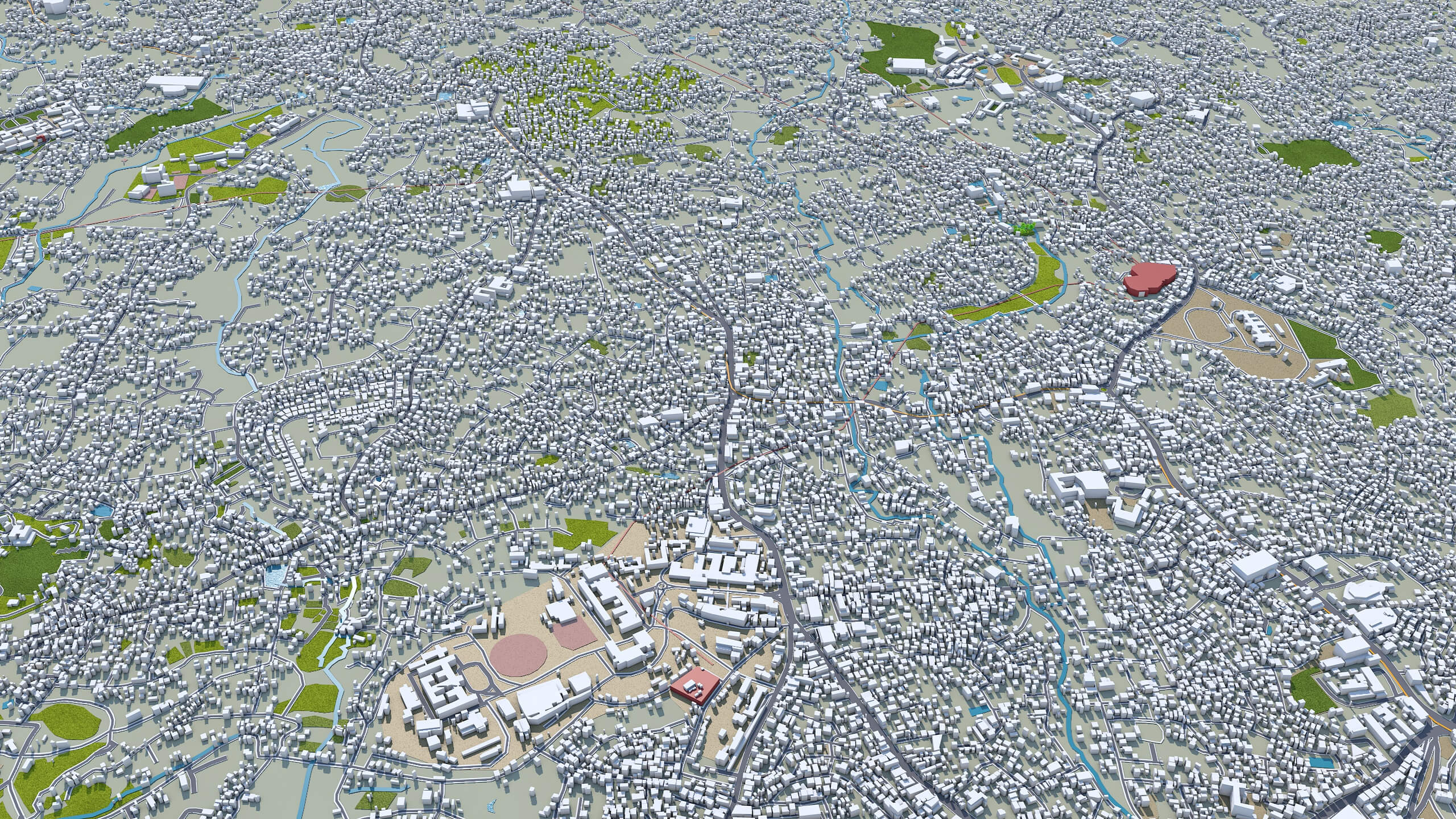 Thiruvananthapuram City Kerala India 3D Model 35km by 3dstudio