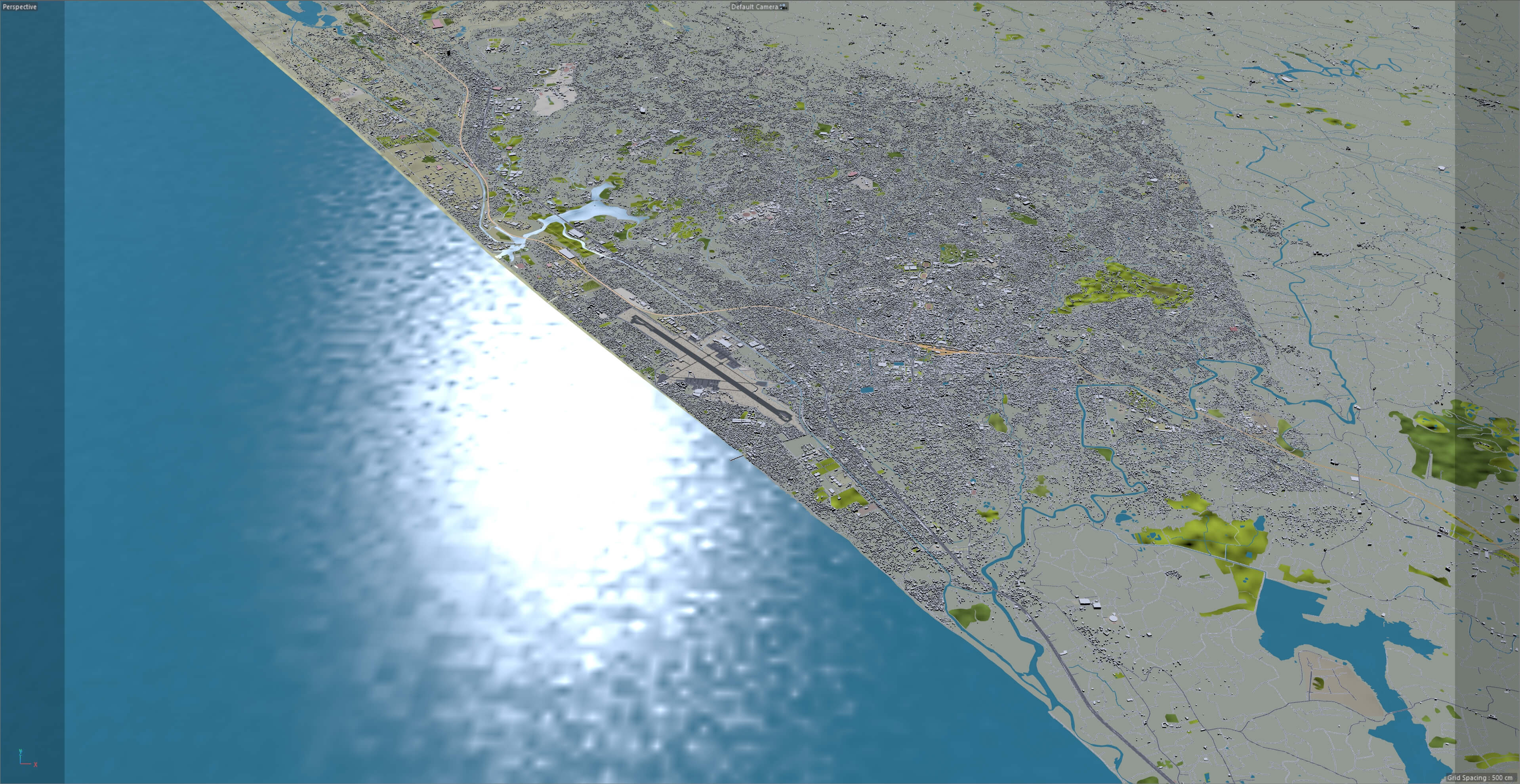 Thiruvananthapuram City Kerala India 3D Model 35km by 3dstudio