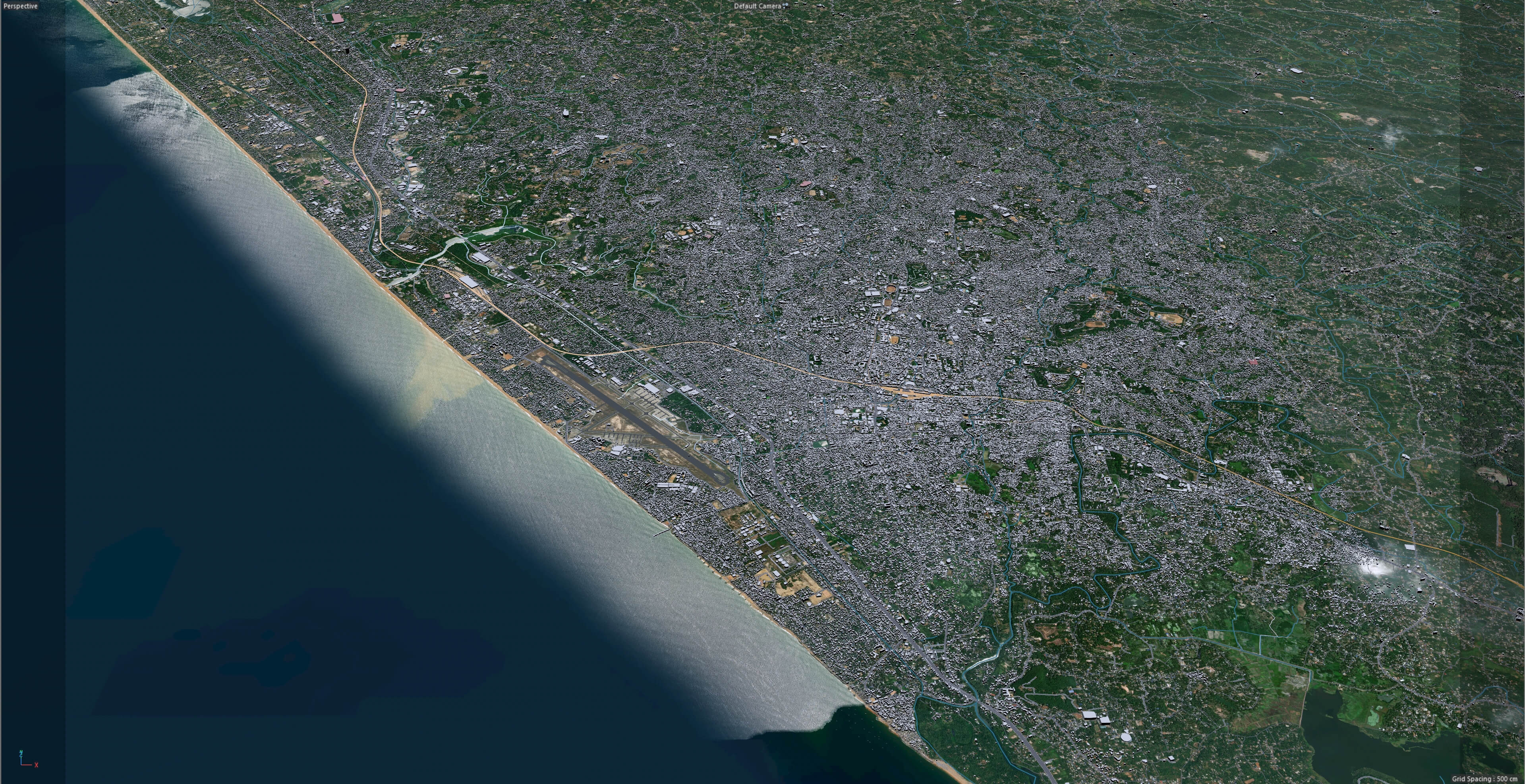 Thiruvananthapuram City Kerala India 3D Model 35km by 3dstudio