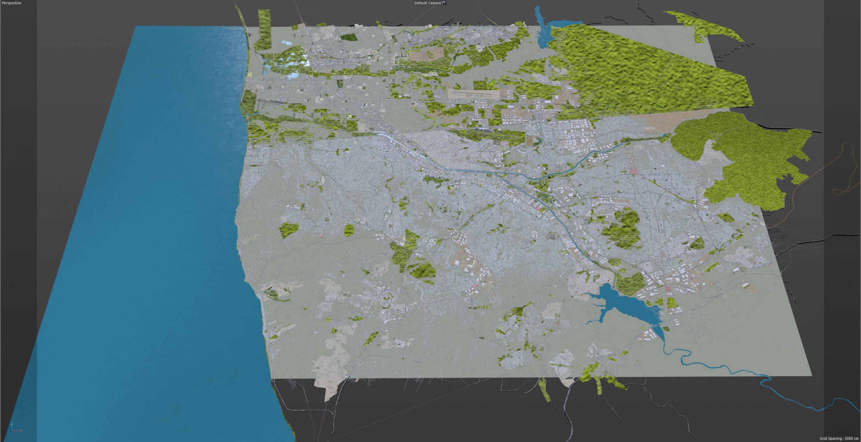 Tijuana City Mexico 3D Model 40km by 3dstudio