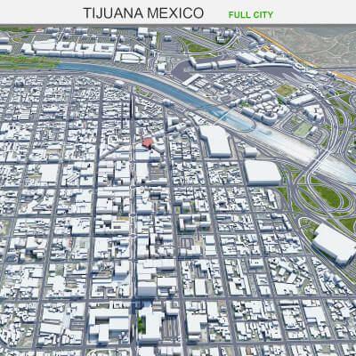 Tijuana City Mexico 3D Model 40km by 3dstudio