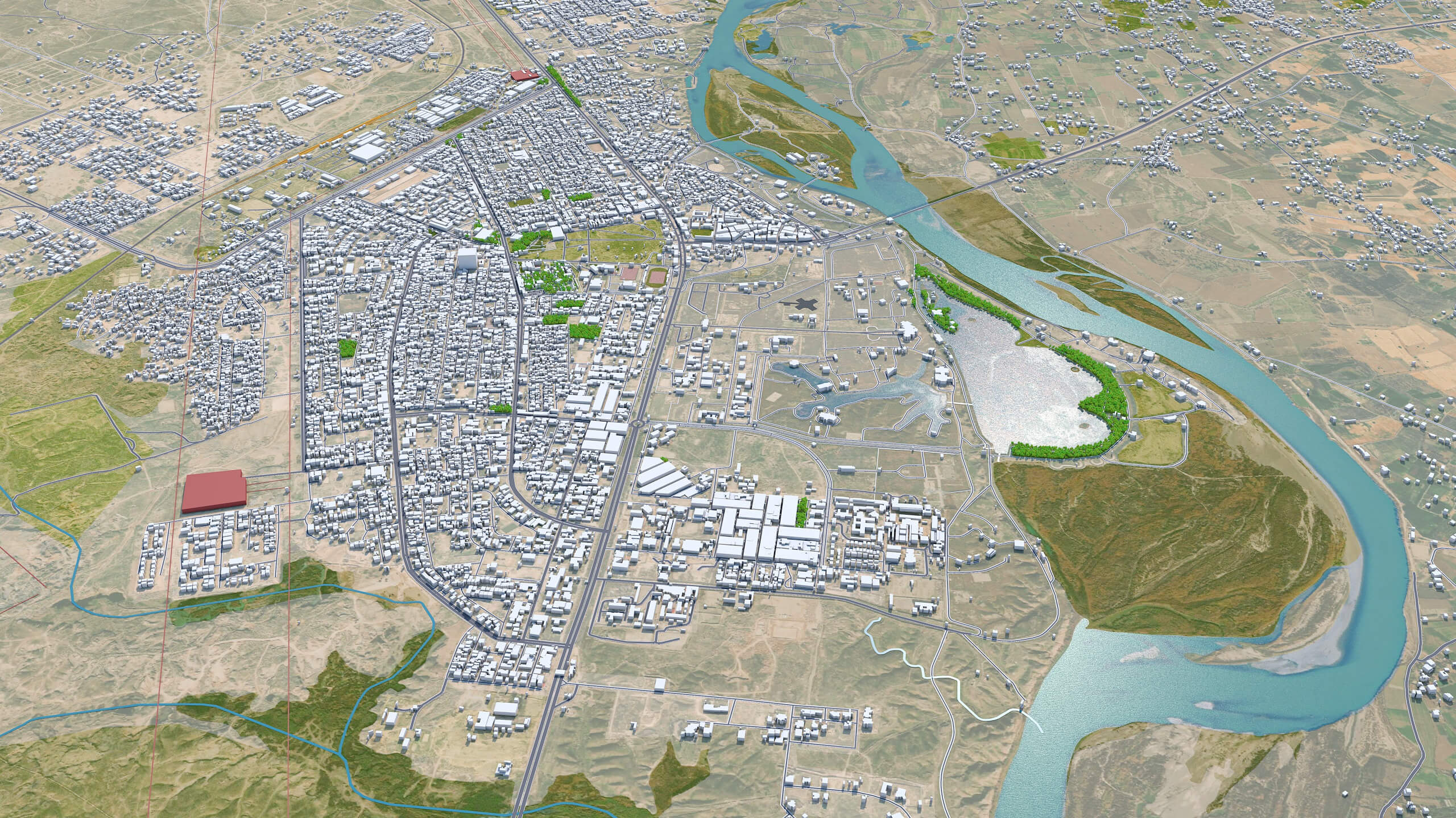 Tikrit, Iraq 30km AI - 3D Model by 3dstudio