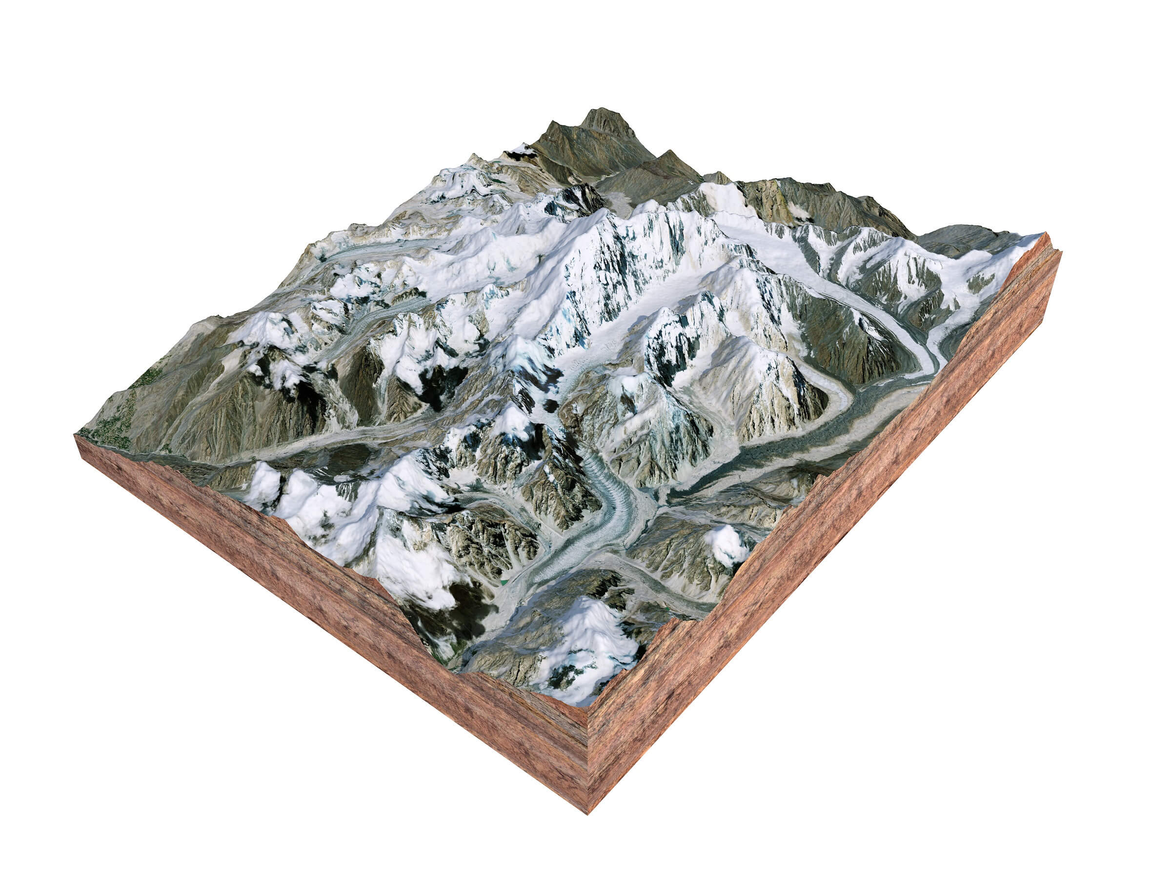 Tirich Mir Mountain Pakistan Terrain 3D Model by 3dstudio