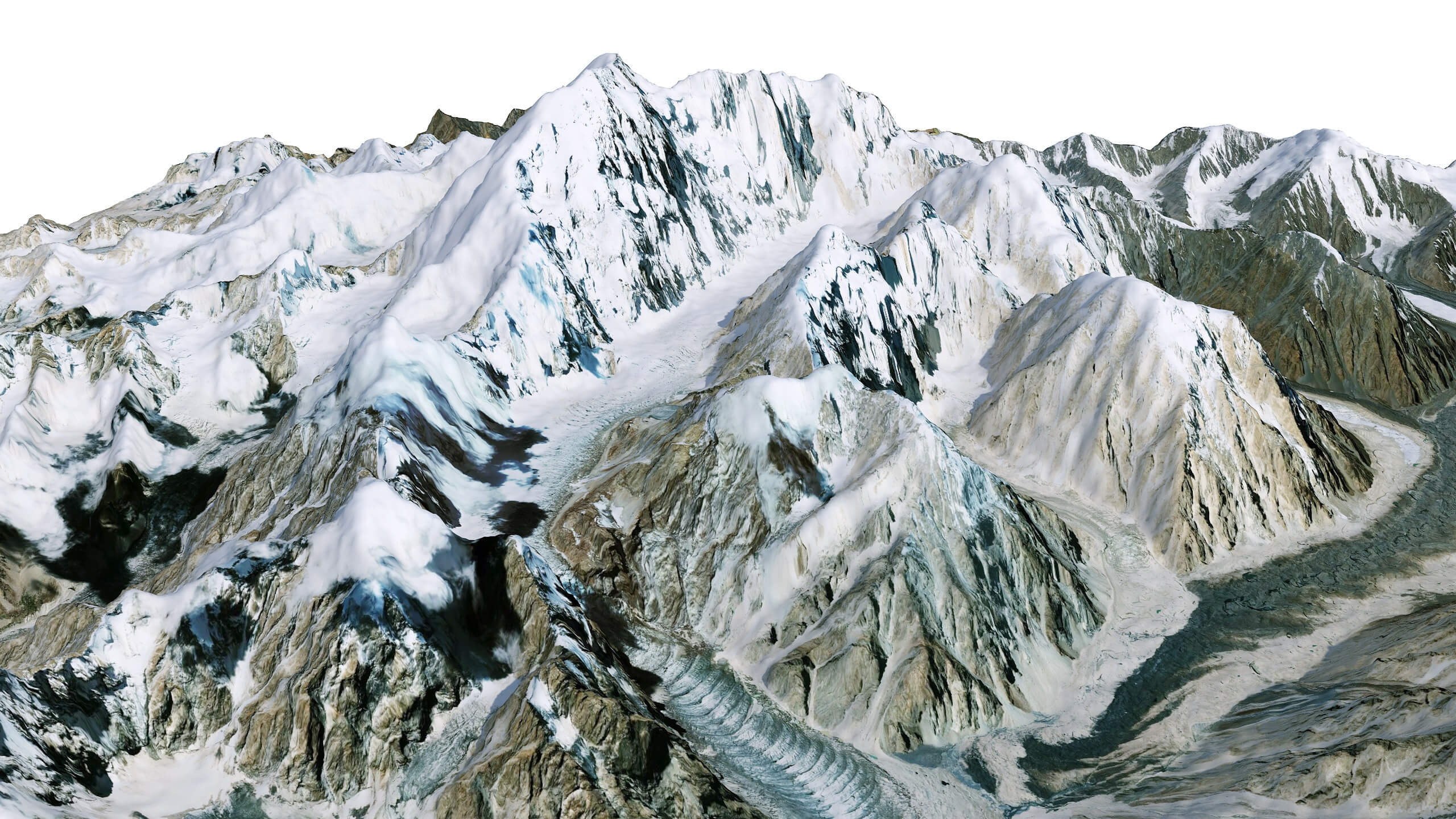 Tirich Mir Mountain Pakistan Terrain 3D Model by 3dstudio