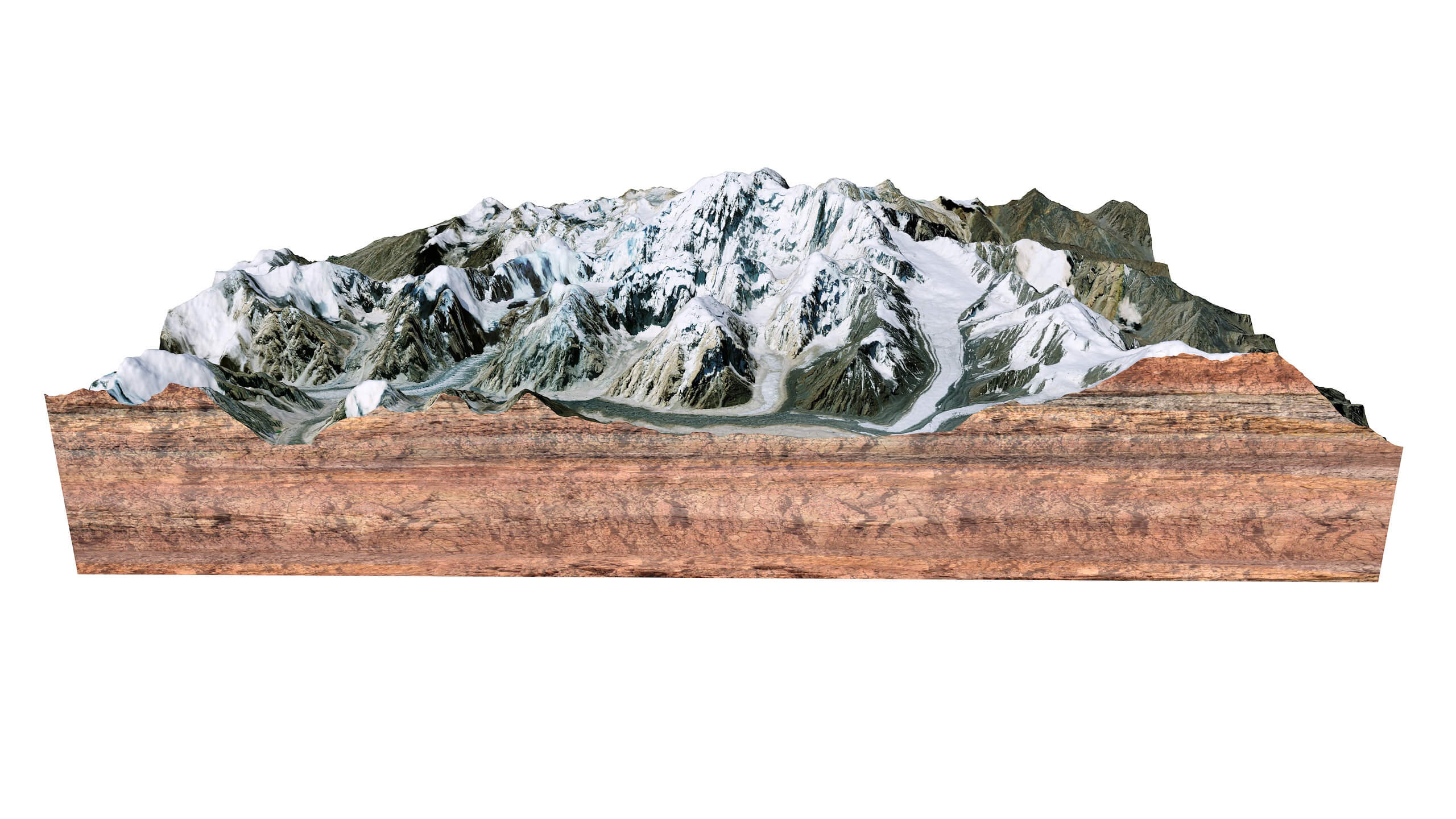 Tirich Mir Mountain Pakistan Terrain 3D Model by 3dstudio