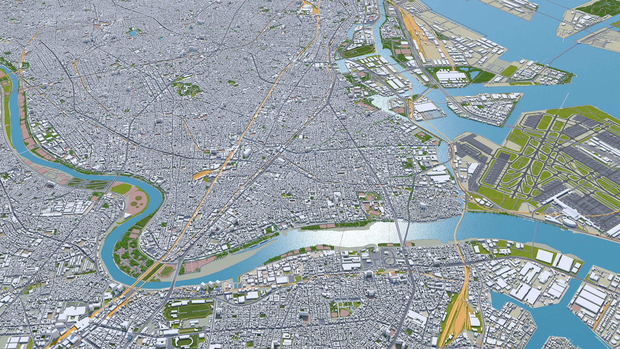 Tokyo Japan 40km - 3D Model by 3dstudio